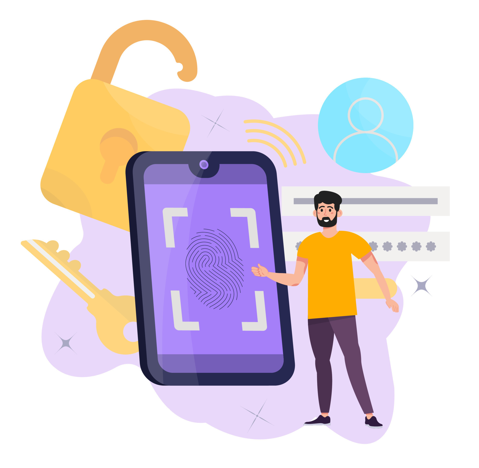 Data Safety Concept Biometric Access Biometrics Verification And