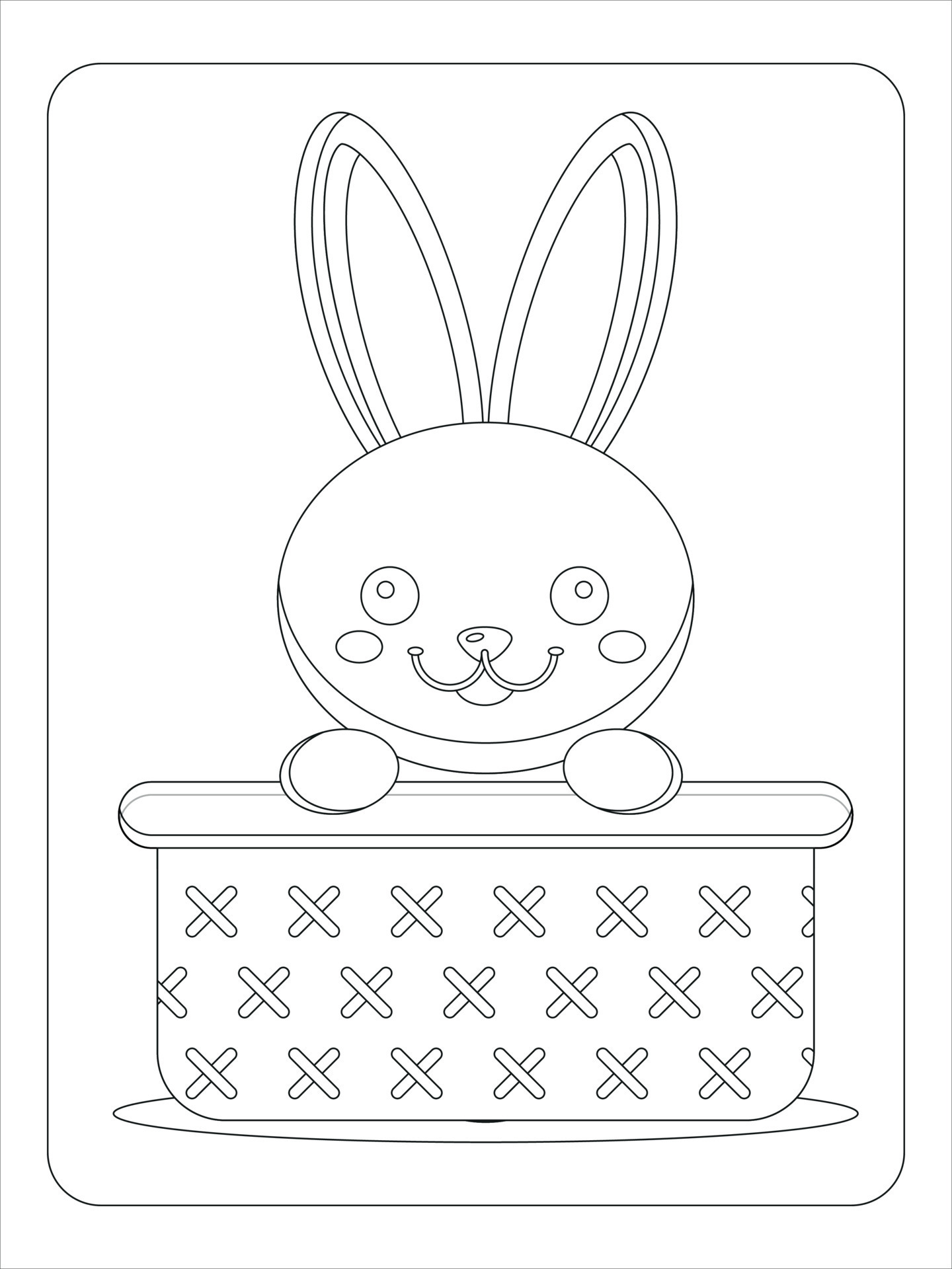 Easter bunny eggs coloring page 13980353 Vector Art at Vecteezy