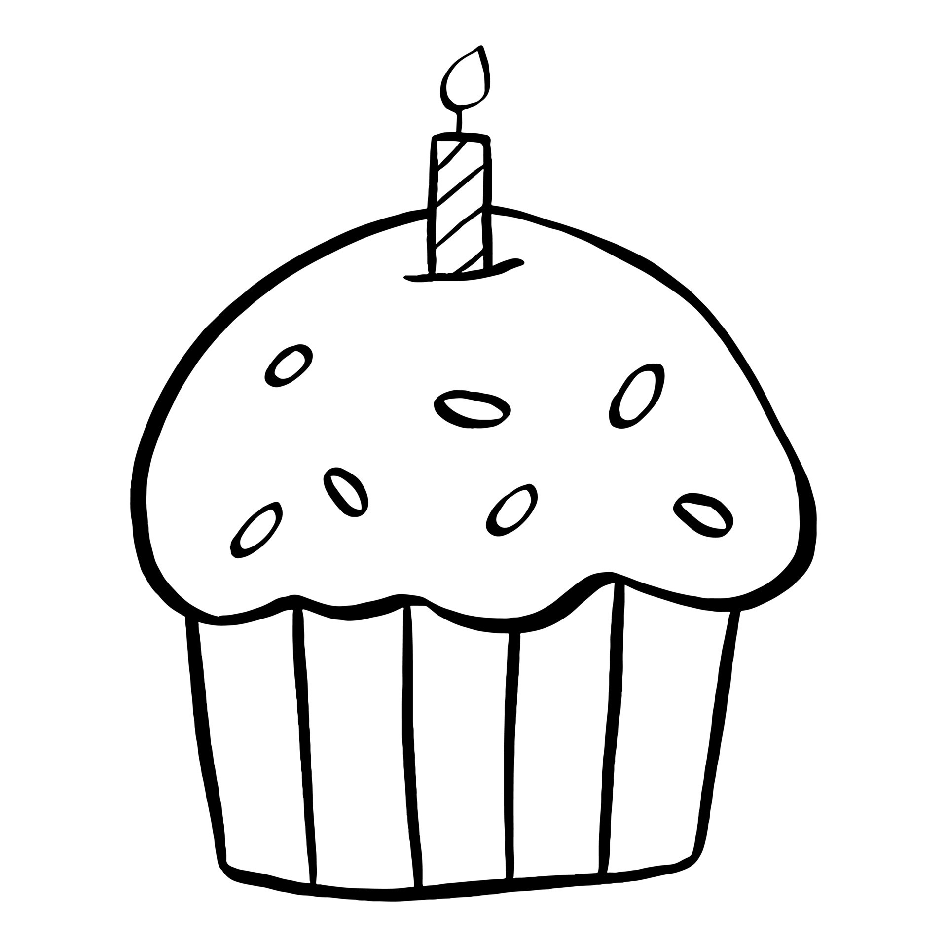 Birthday Cupcake Clipart Black And White