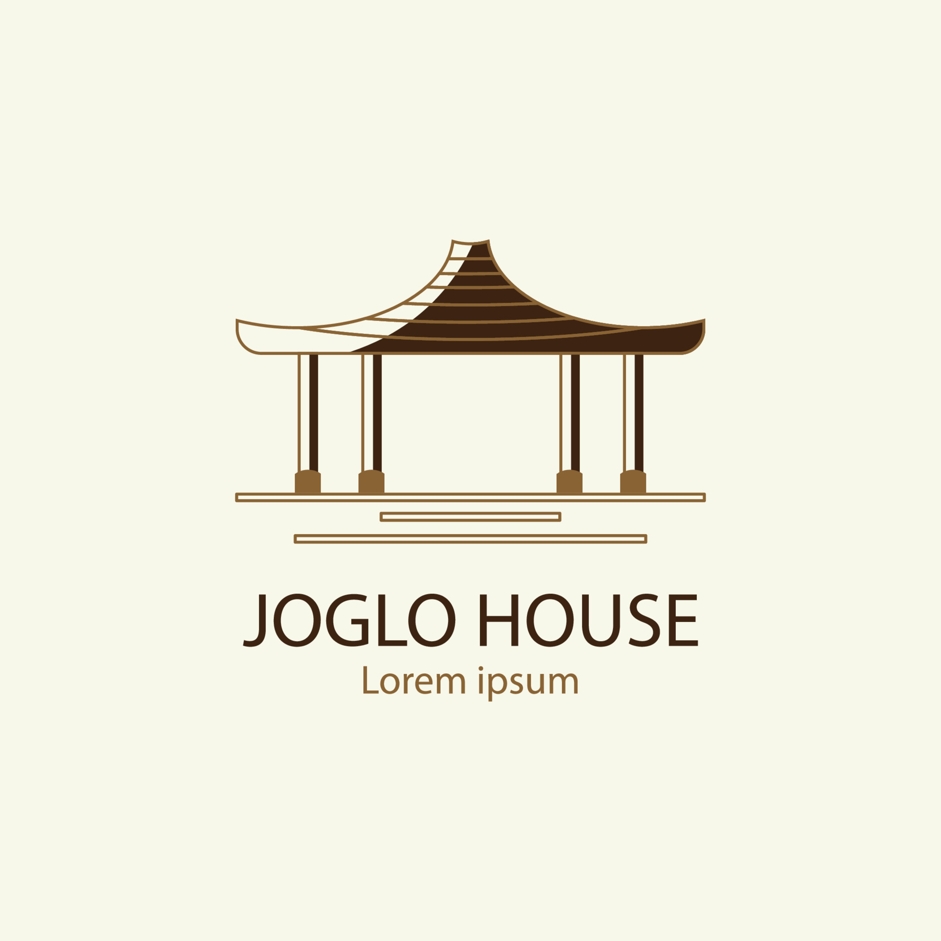 Logo Joglo House Vintage Image Design Illustration Icon 13985491 Vector Art At Vecteezy