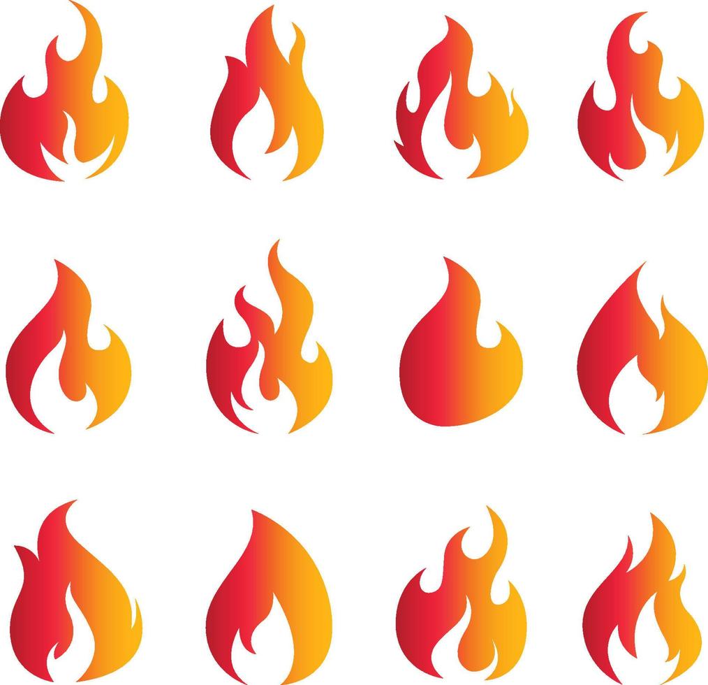 Fire Design Set 13990041 Vector Art at Vecteezy