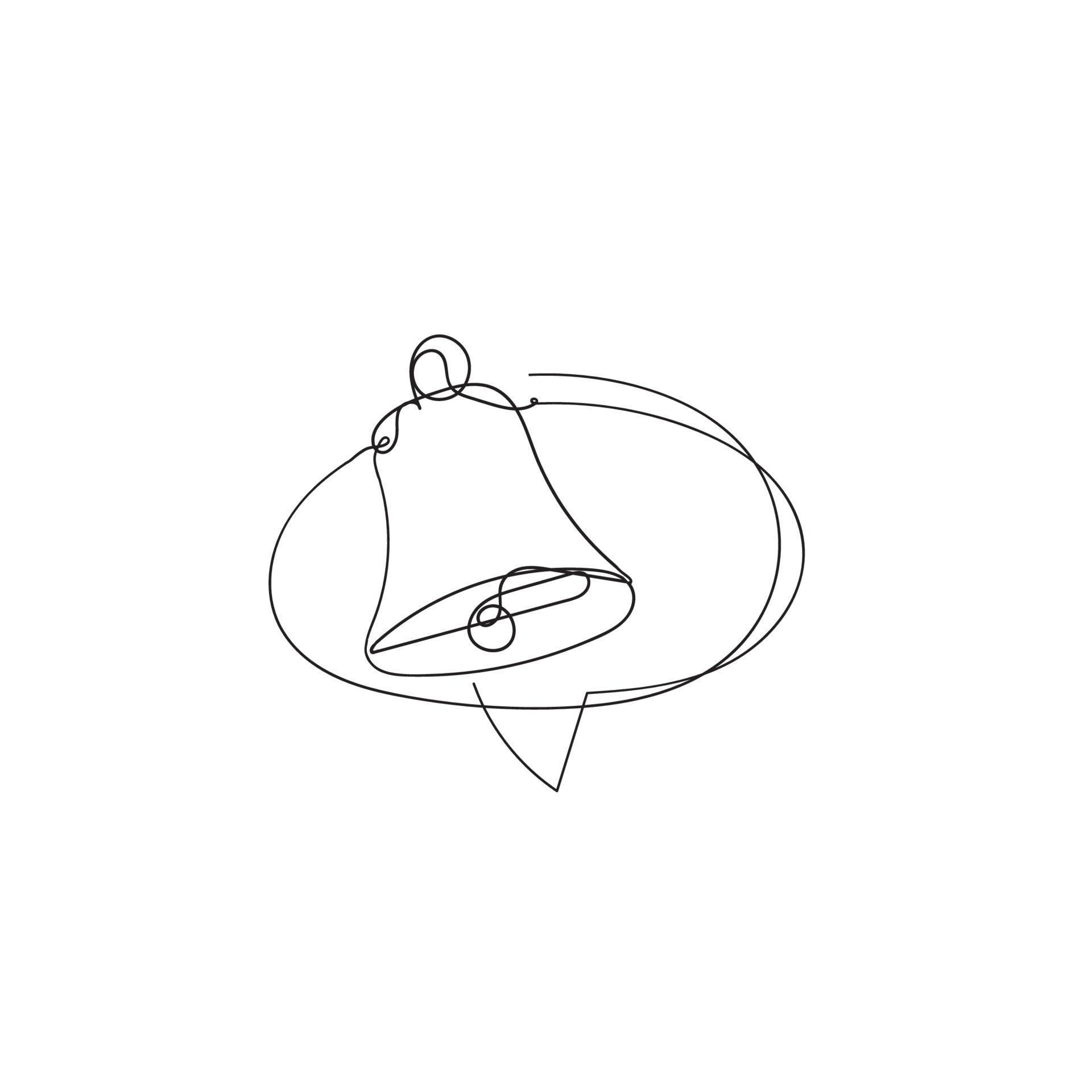 Continuous Line Drawing Bell On Bubble Speech Illustration 13990959 Vector Art At Vecteezy