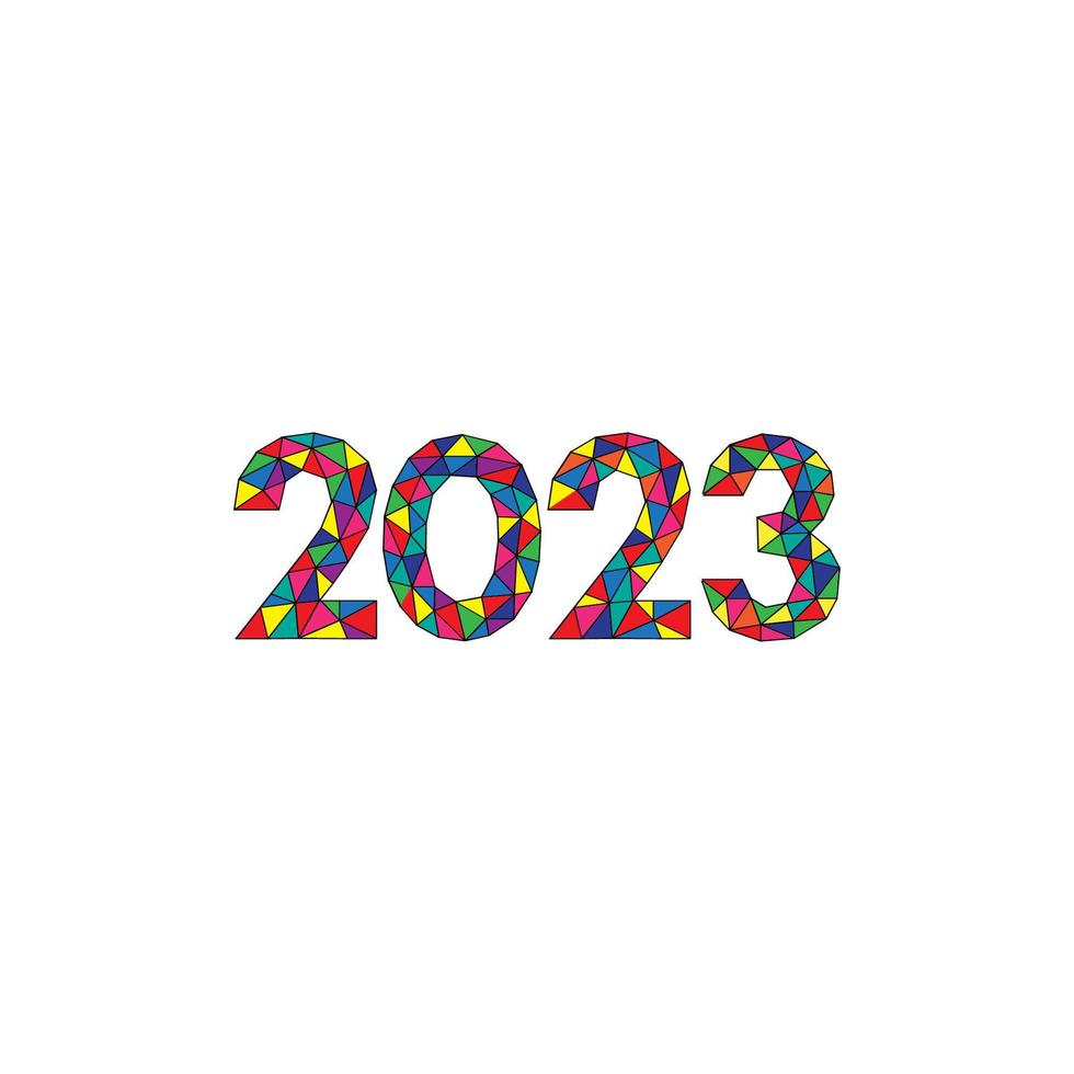 2023 Happy New Year modern text vector geometric colorful design logo ... 2023 Happy New Year modern text vector geometric colorful design logo ...