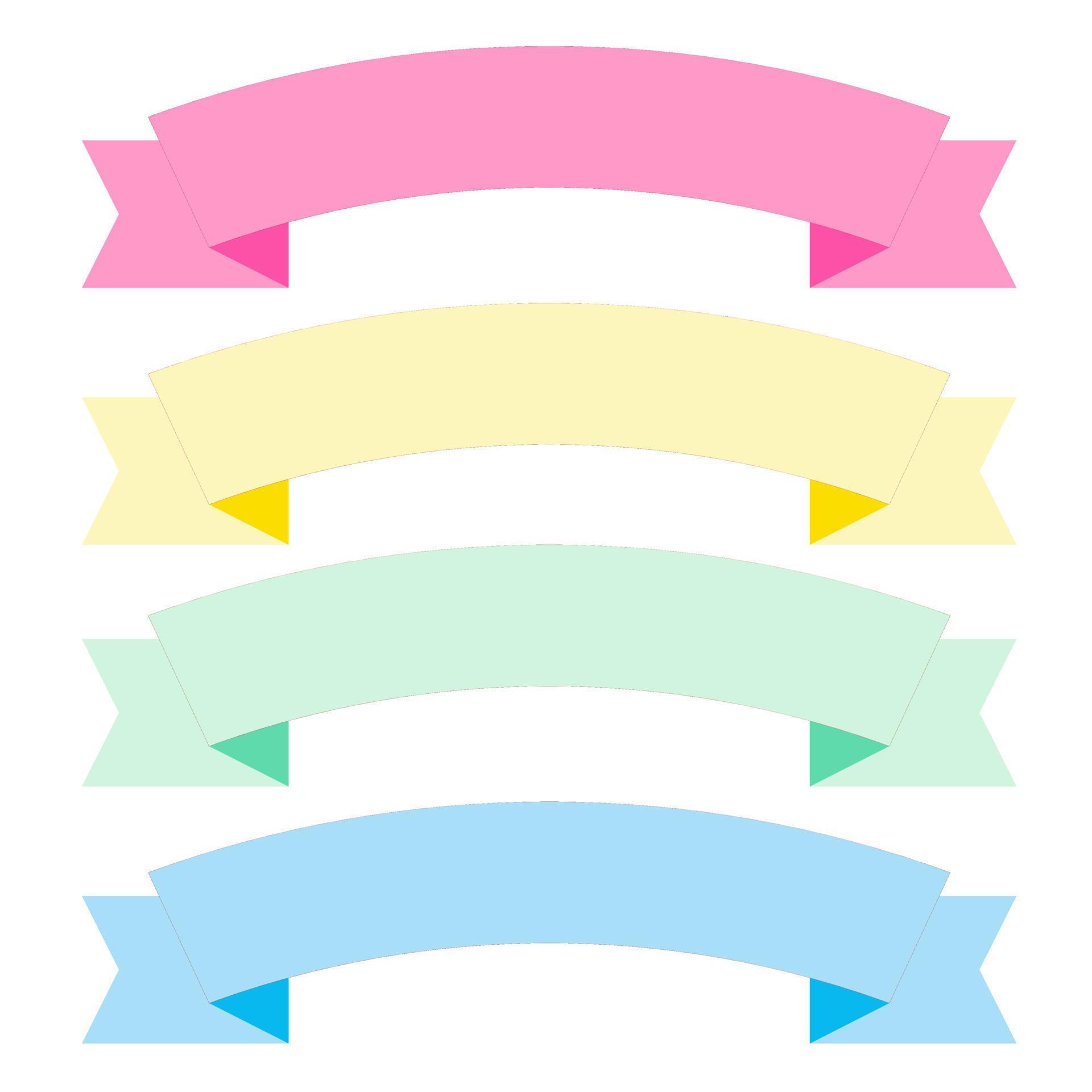 Collection of design elements with a ribbon motif. Pastel color. Soft ...