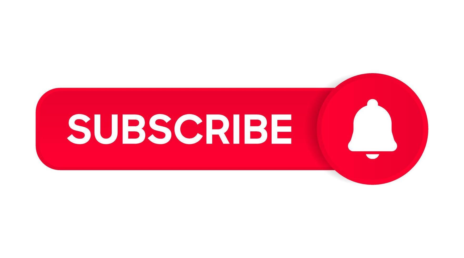 Subscribe Button Bell Notification Icon Button And Hand Cursor Click Red Button Subscribe To