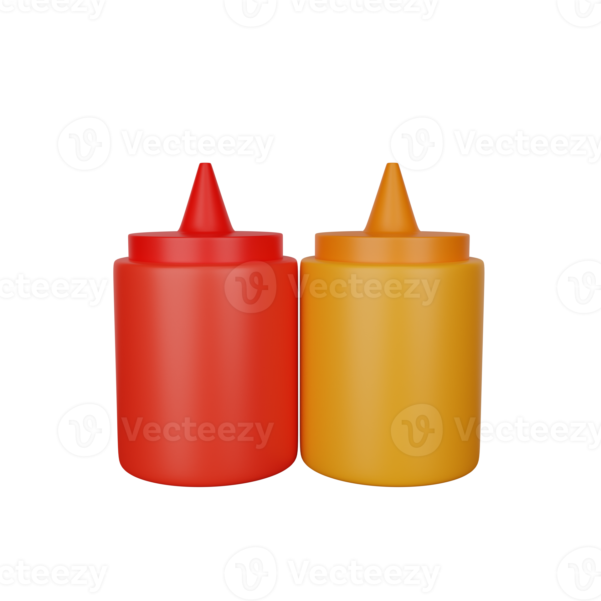 3d Rendering Of Ketchup Mustard Fast Food Icon 13995930 Png