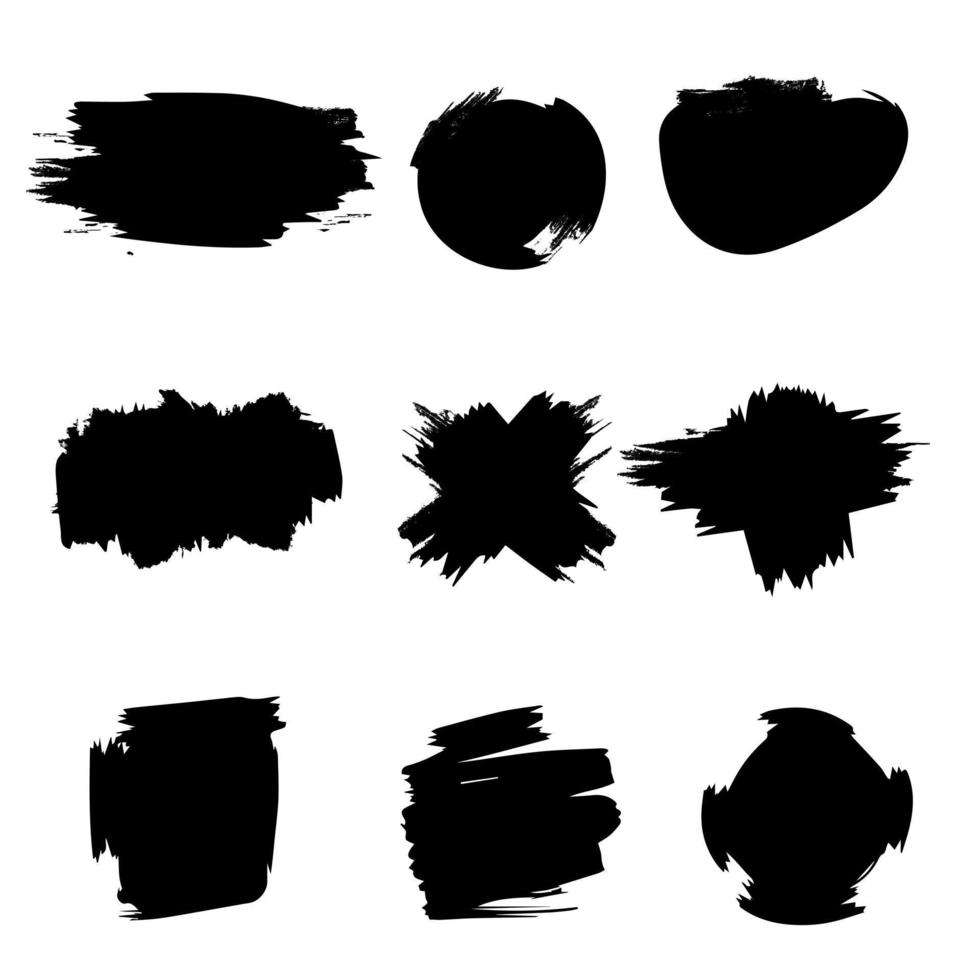 Black Ink Brush Stroke Collection 13996729 Vector Art At Vecteezy