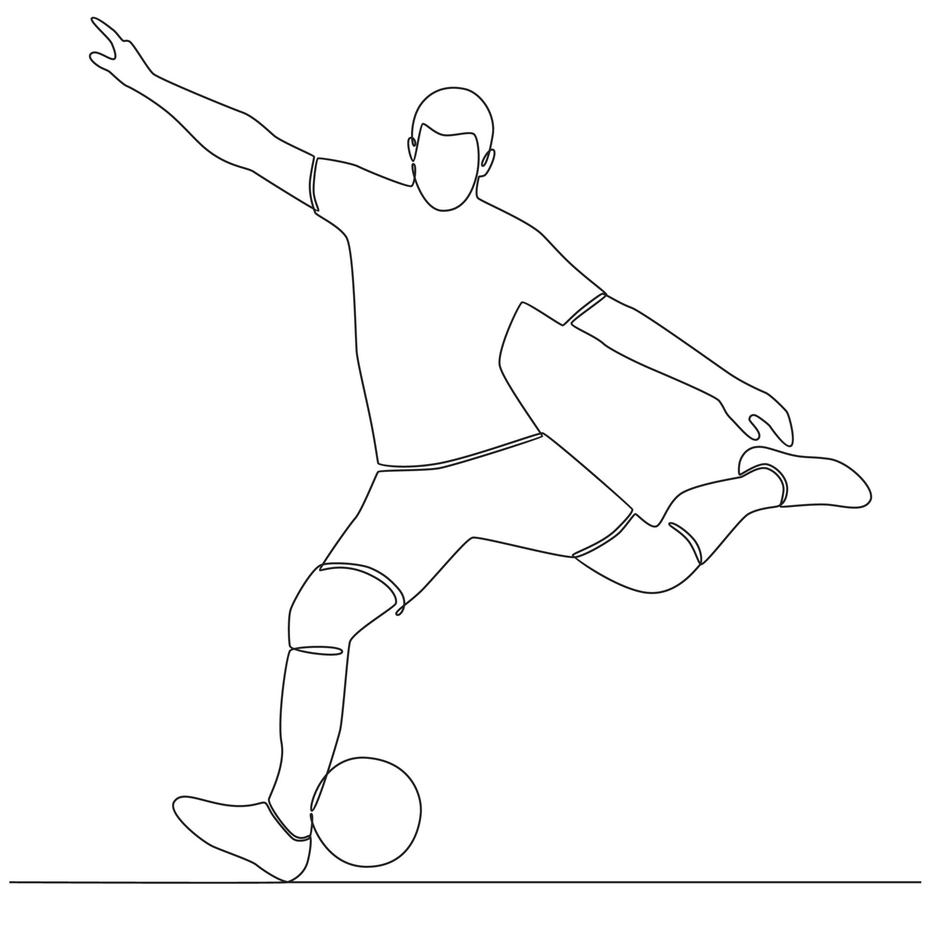 Continuous Line Drawing Football Player Vector Line Art Illustration ... Continuous Line Drawing Football Player Vector Line Art Illustration ...