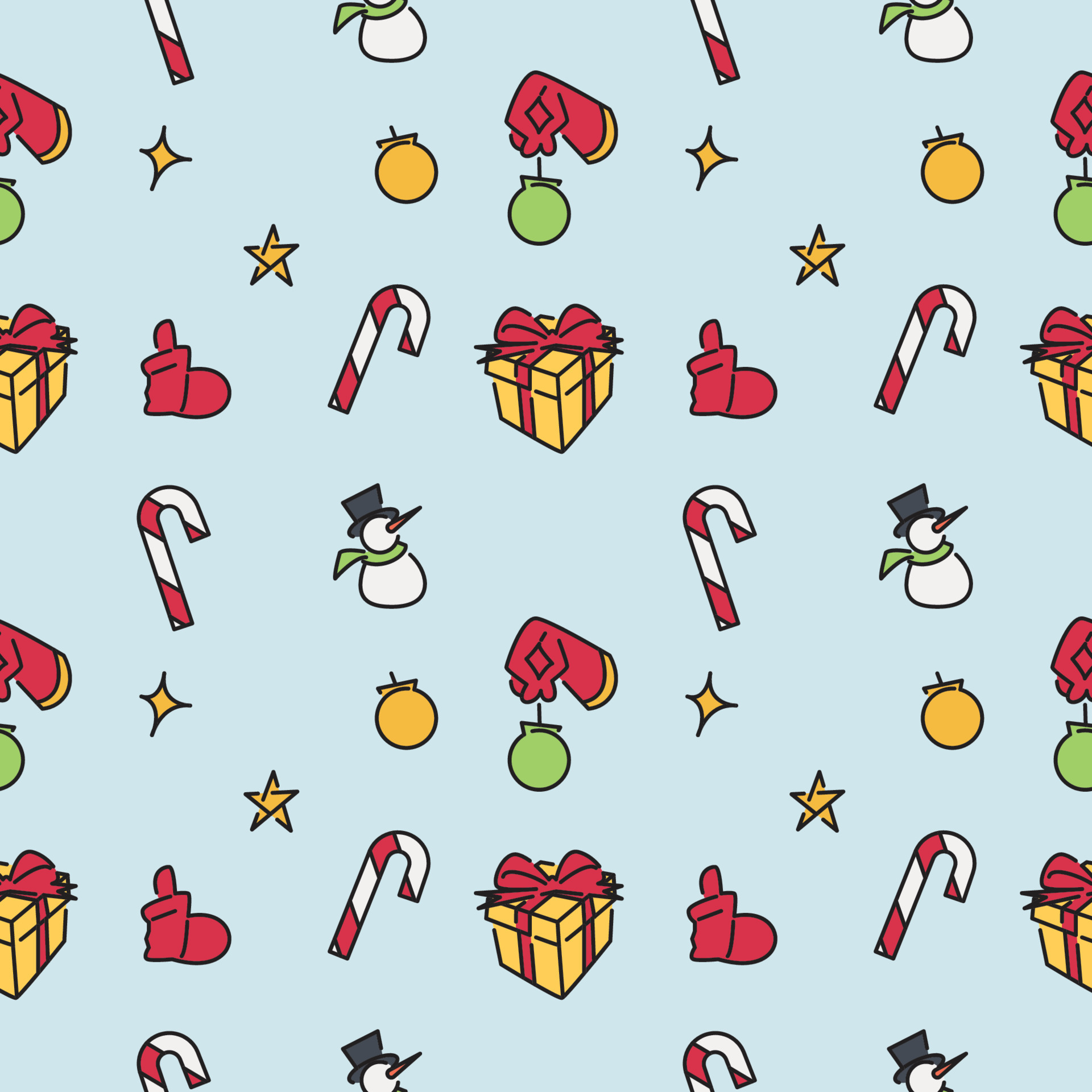 Seamless Pattern Christmas, hand drawn and easy to use, made using a ...