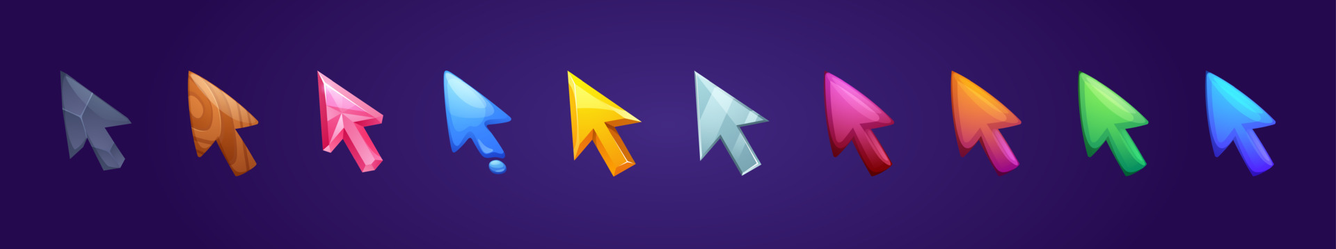 Set Of Game Arrows Ui Or Gui Interface Cursors 13997856 Vector Art At Vecteezy