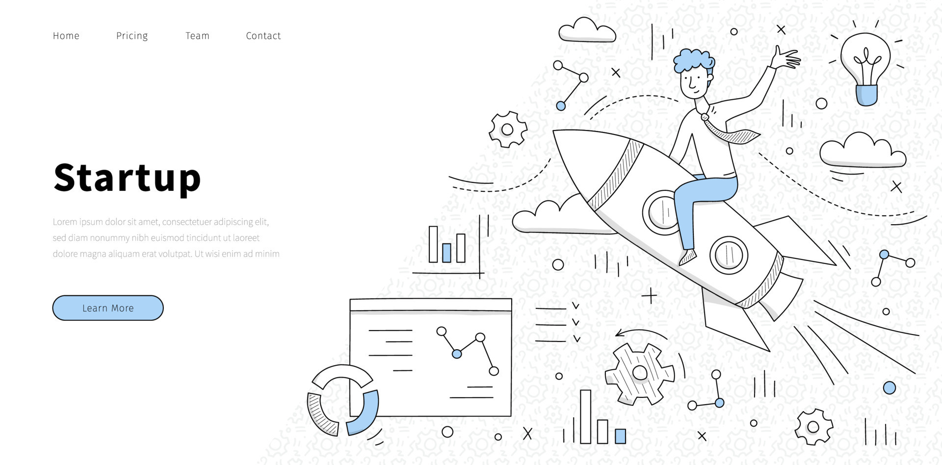 Vector landing page of business startup 13997897 Vector Art at Vecteezy