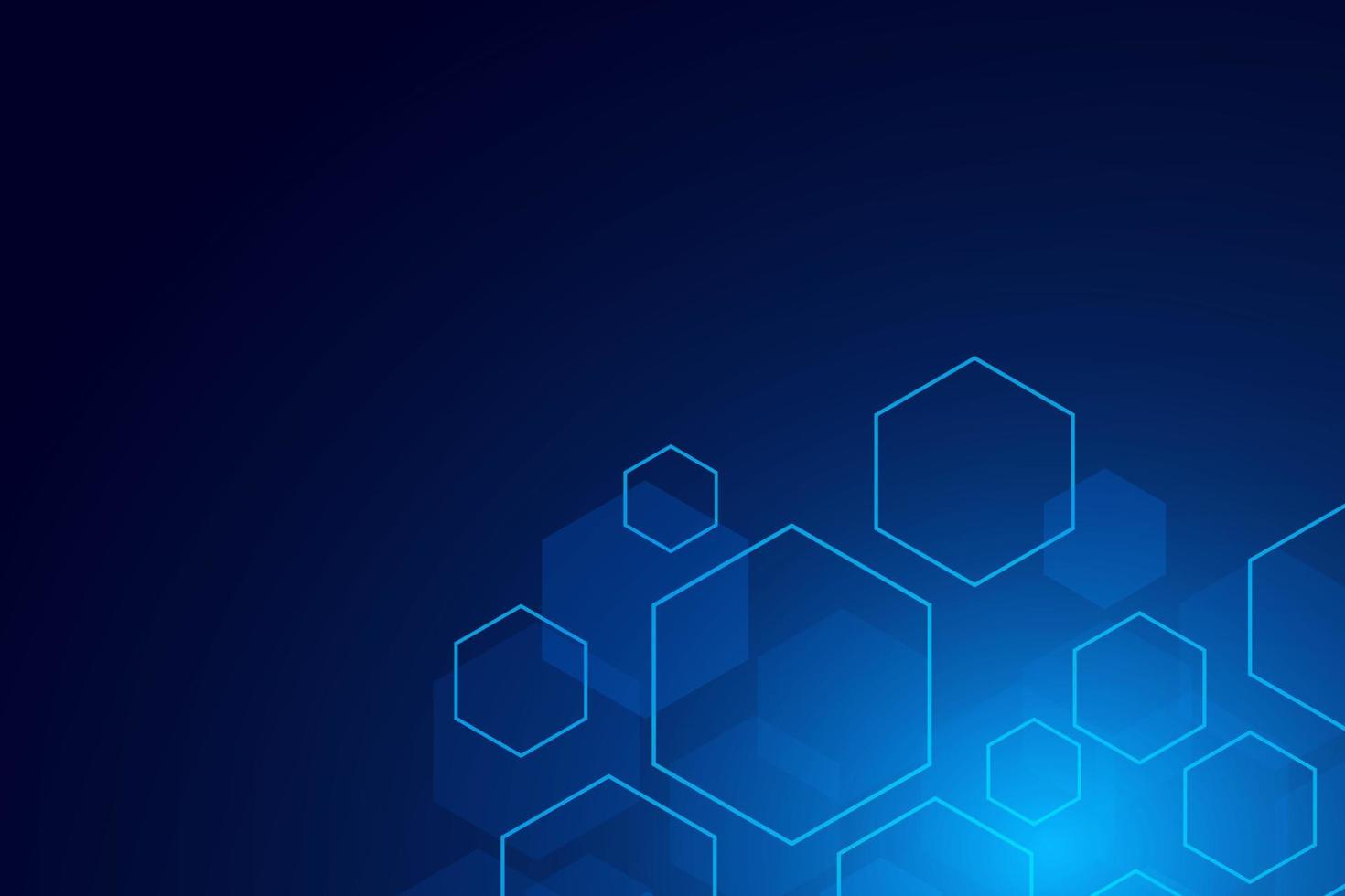 Set of hexagon cells . structure of chemistry. Abstract background . Digital futuristic ...