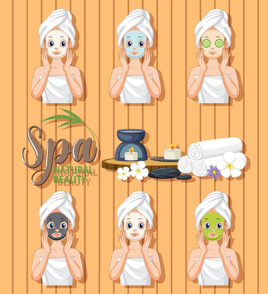 Woman Applying Facial Mask 13999216 Vector Art At Vecteezy