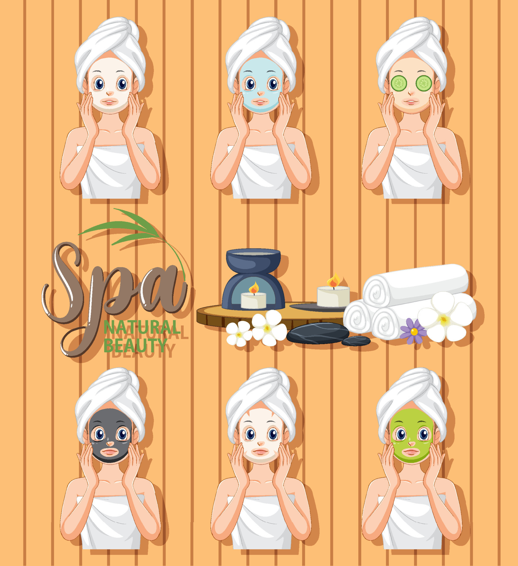 Woman applying facial mask 13999216 Vector Art at Vecteezy Woman applying facial mask 13999216 Vector Art at Vecteezy