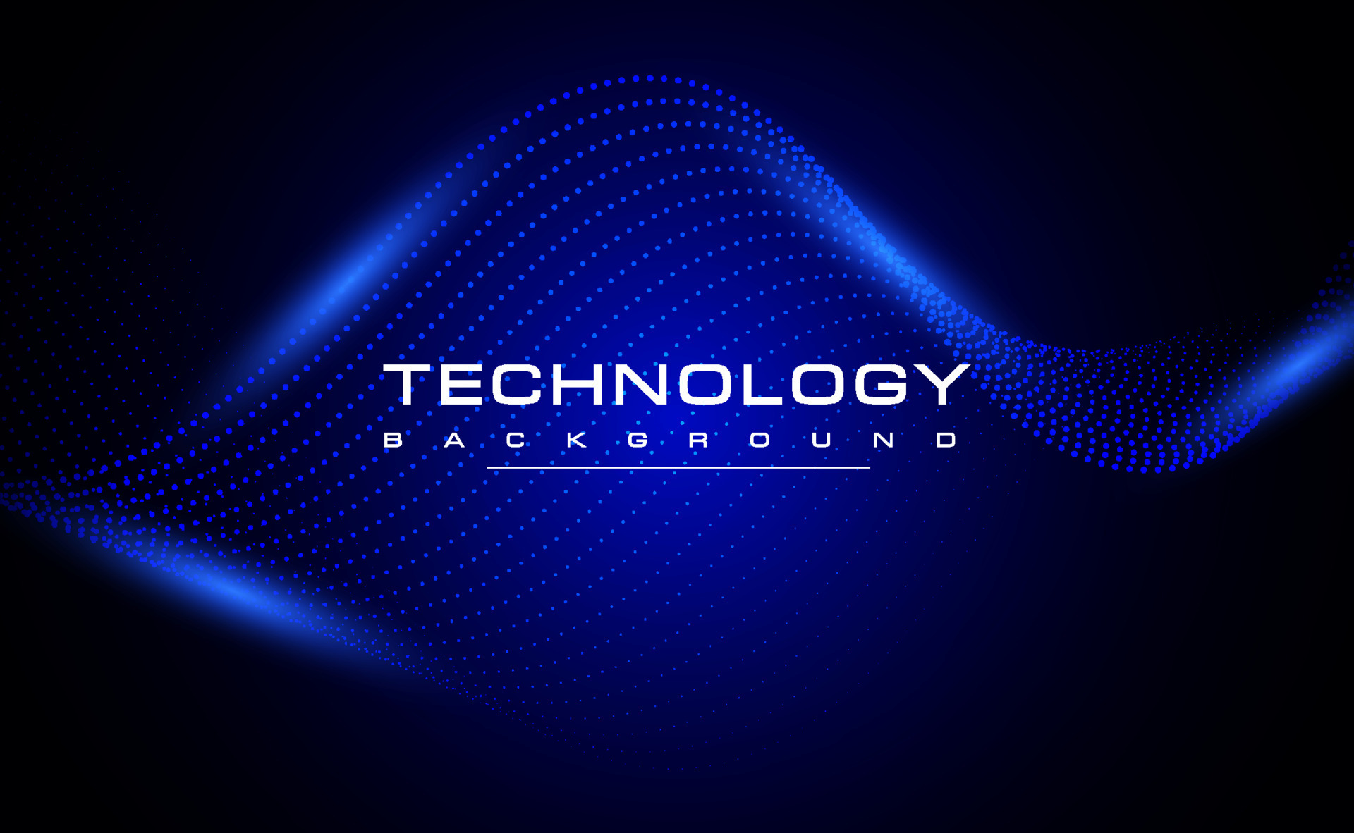 Digital Technology Blue Background Online Cyber Technology Algorithm Dark Abstract Wave