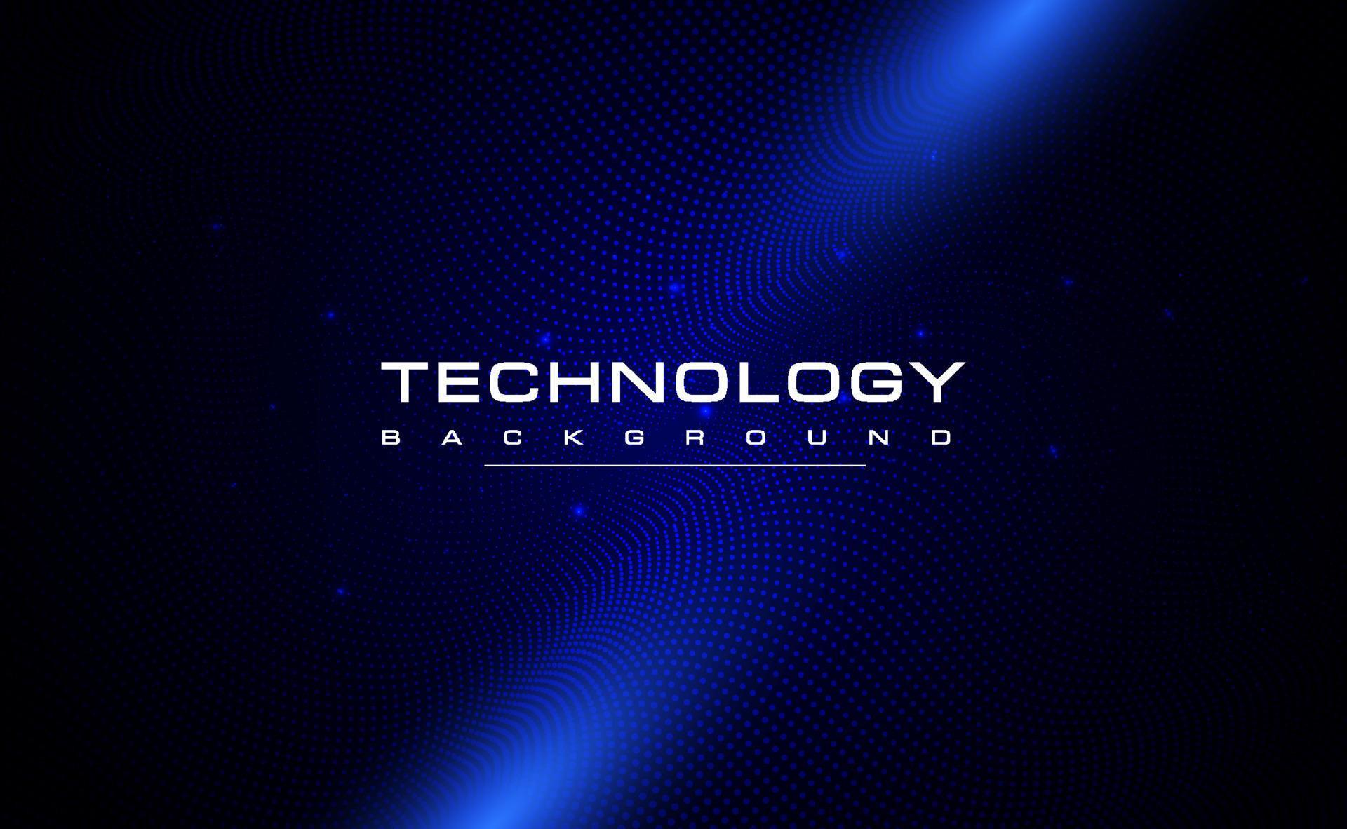 Digital Technology Blue Background Online Cyber Technology Algorithm Dark Abstract Wave