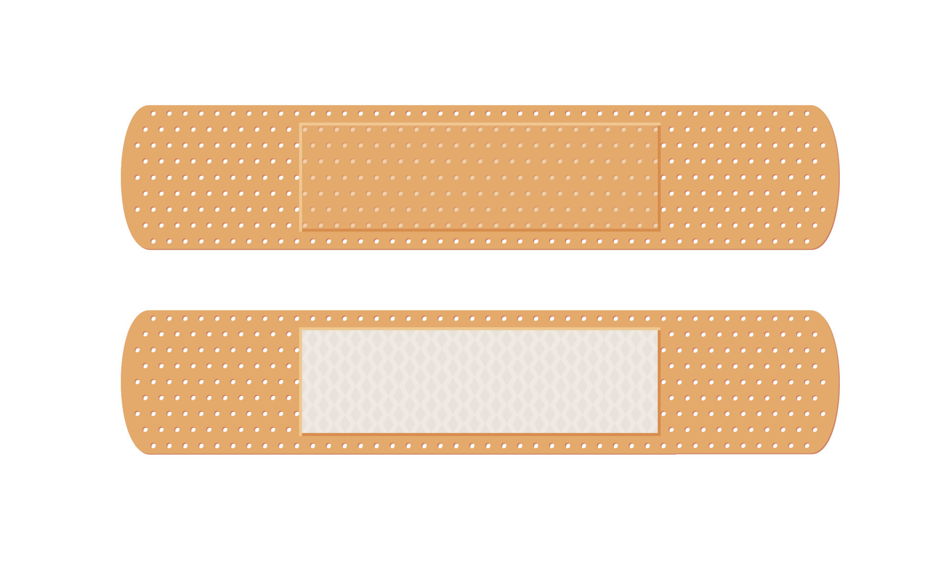 Medical plaster. Medical plasters isolated on white background, wound plasterer or bandaged ...