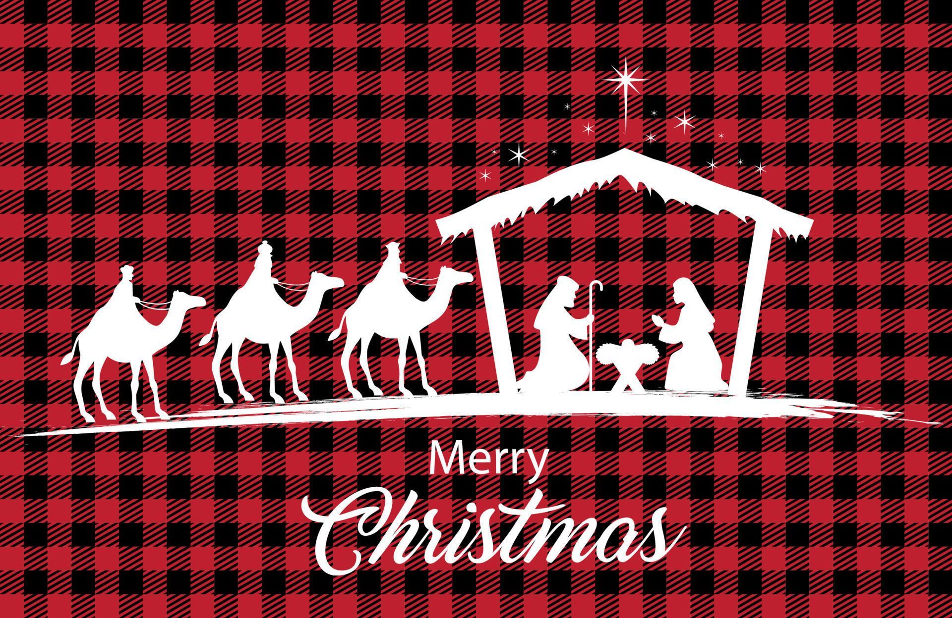 Christmas and New Year pattern at Buffalo Plaid. Festive background for ...