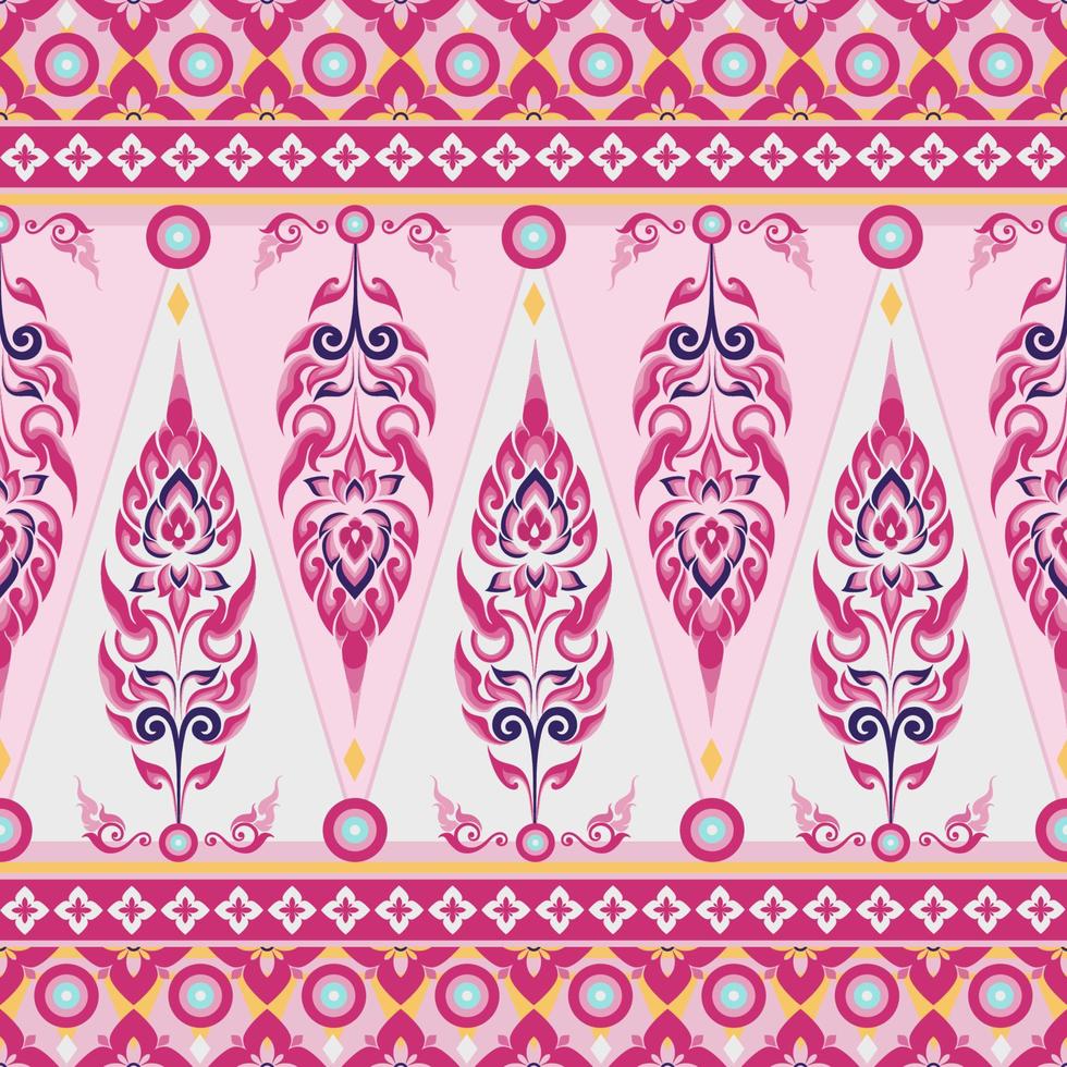 Contemporary Fabric Pattern Design has Developed Thai Patterns and Geometric Shapes Thai Culture ...