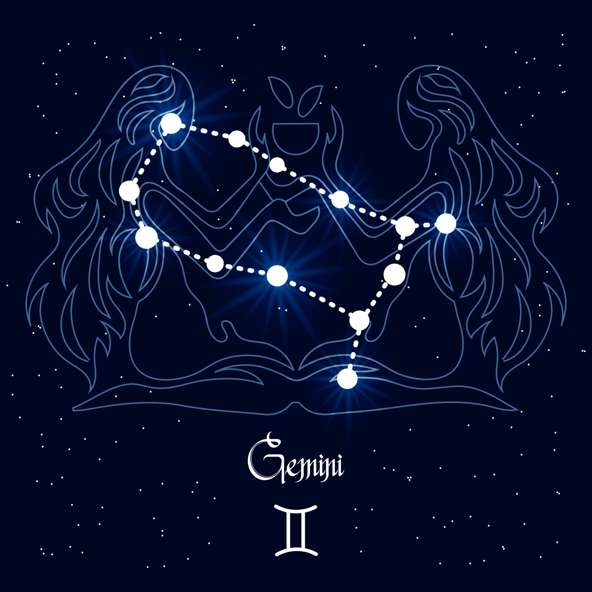 Géminis, constelación y signo zodiacal en el fondo del universo cósmico ... Géminis, constelación y signo zodiacal en el fondo del universo cósmico ...