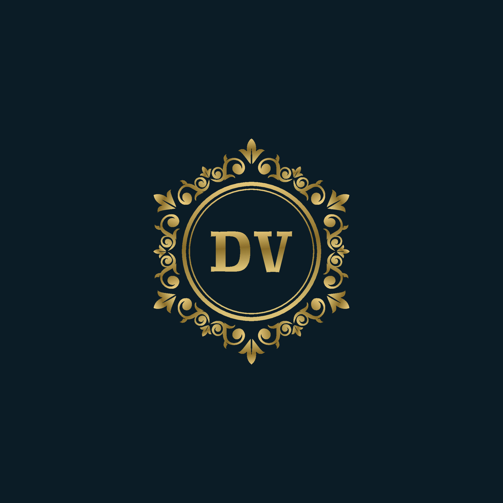 Letter DV logo with Luxury Gold template. Elegance logo vector template ...