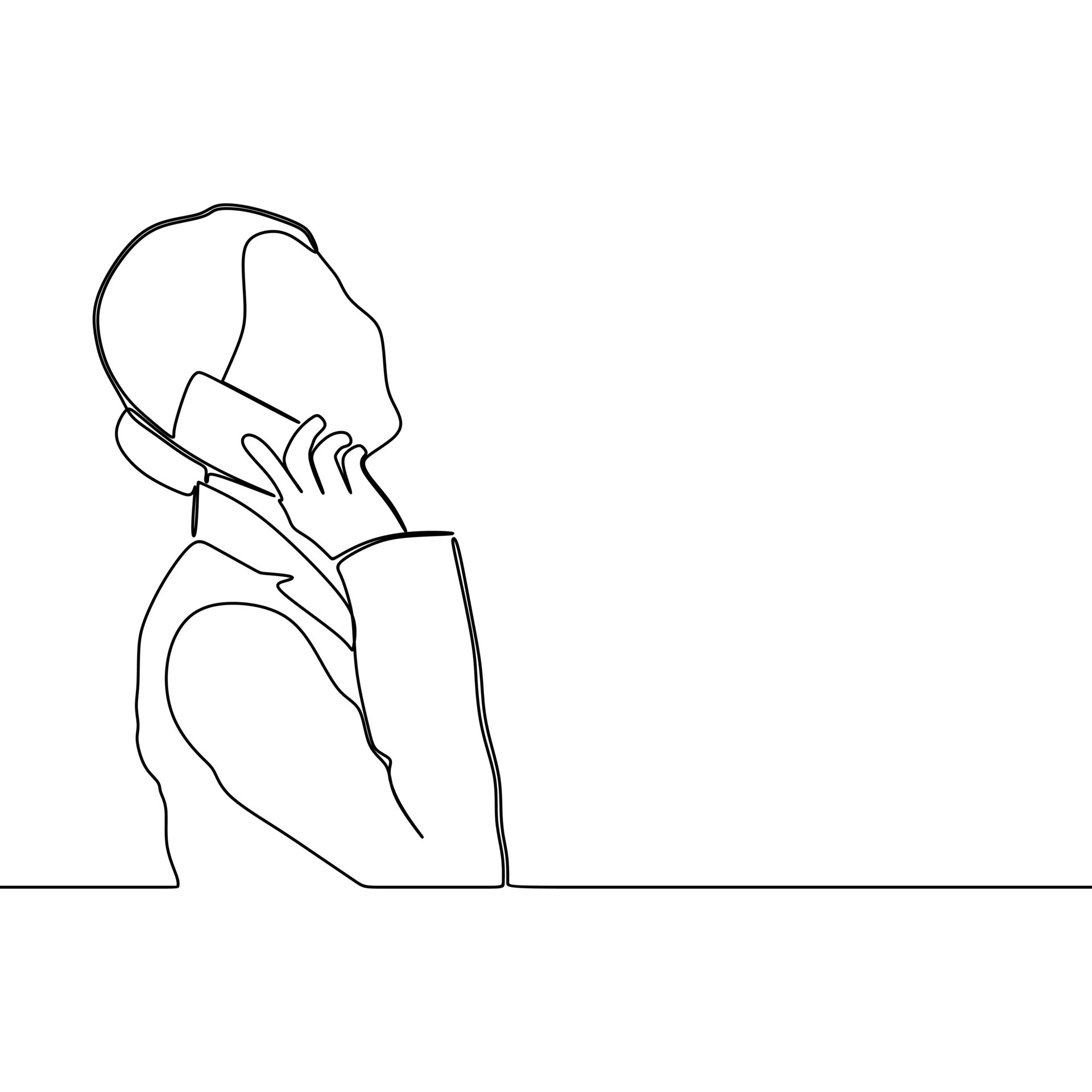 Continuous Line Drawing Of Business Woman Talking Cellphone 14007718