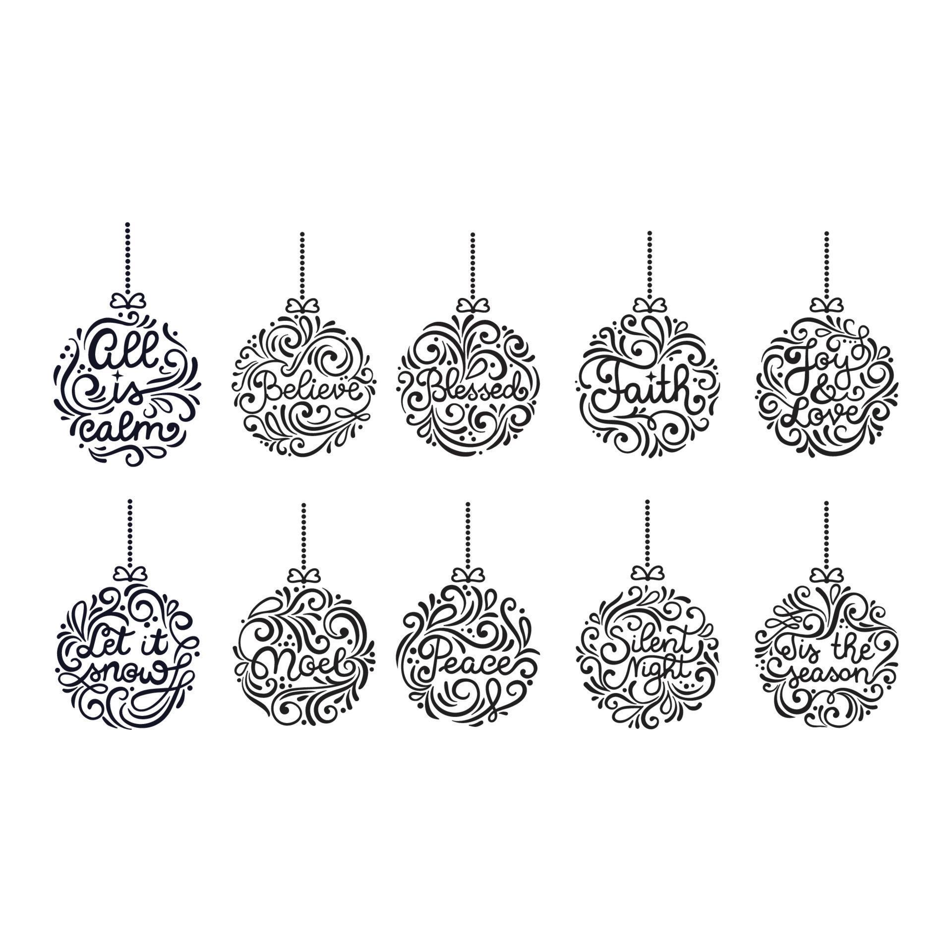 Christmas ornaments Set 14007752 Vector Art at Vecteezy