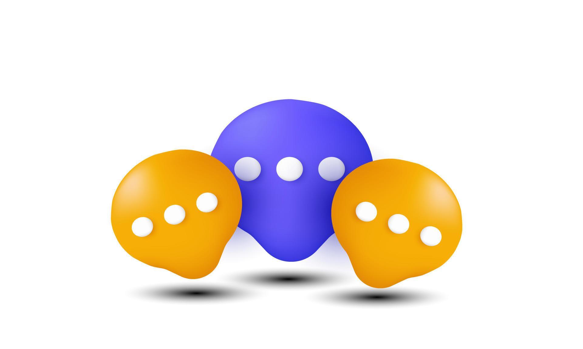 illustration 3d speak bubble chat speech bubbles vector 14007950 Vector ...