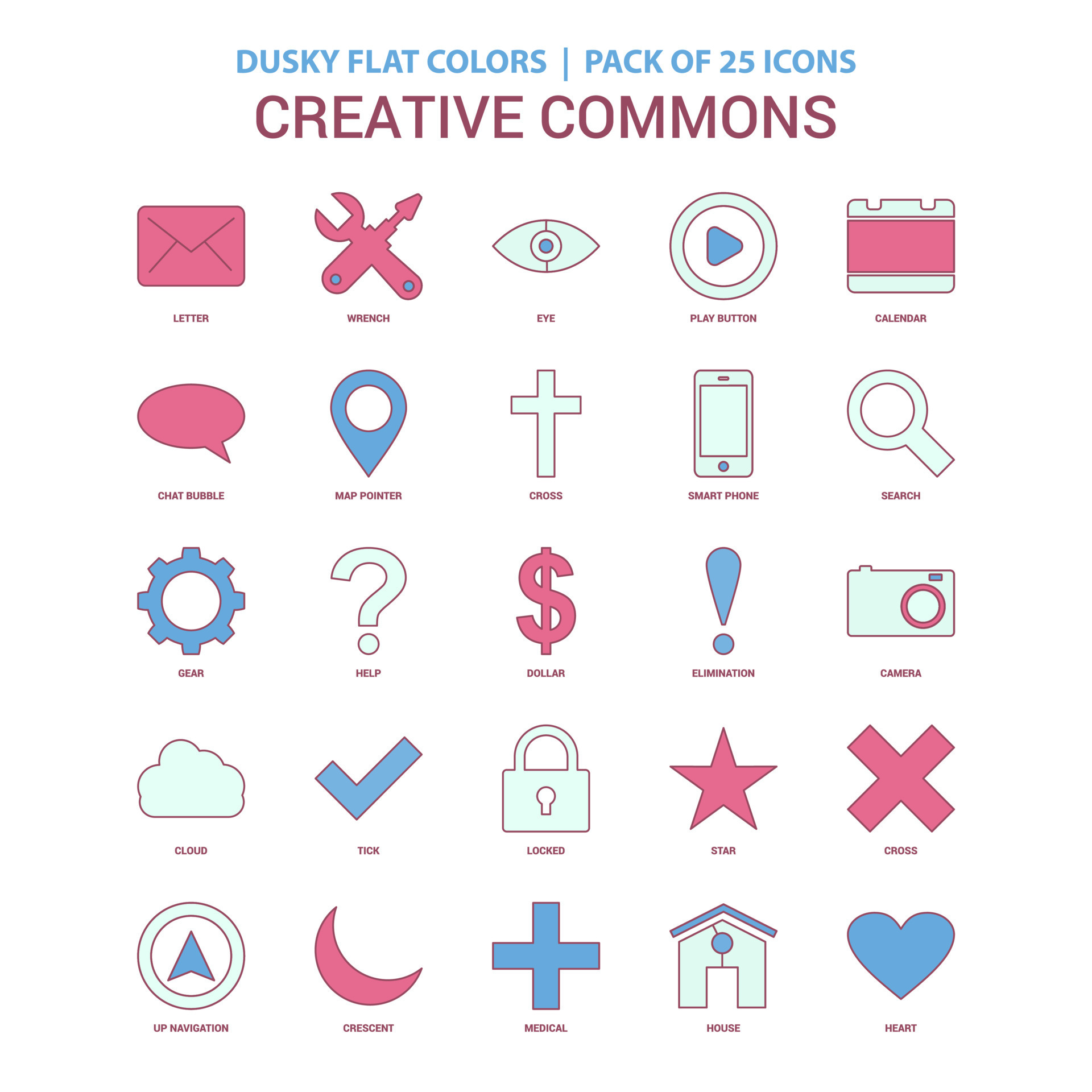 Creative Commons icon Dusky Flat color Vintage 25 Icon Pack 14008851 ...