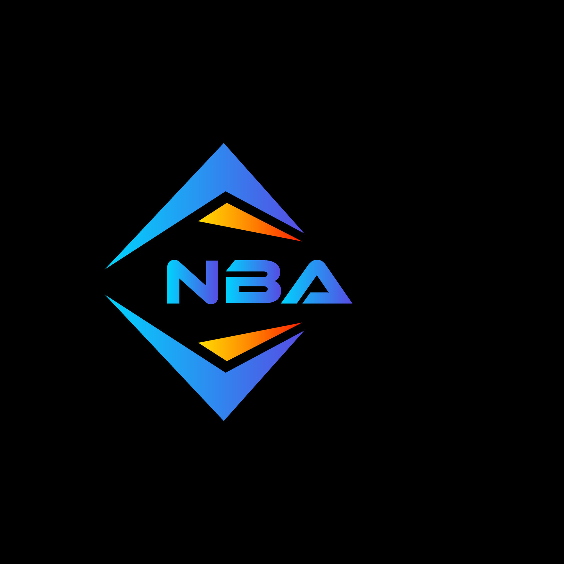 Diseño de logotipo de tecnología abstracta de la nba sobre fondo negro. concepto creativo del ...