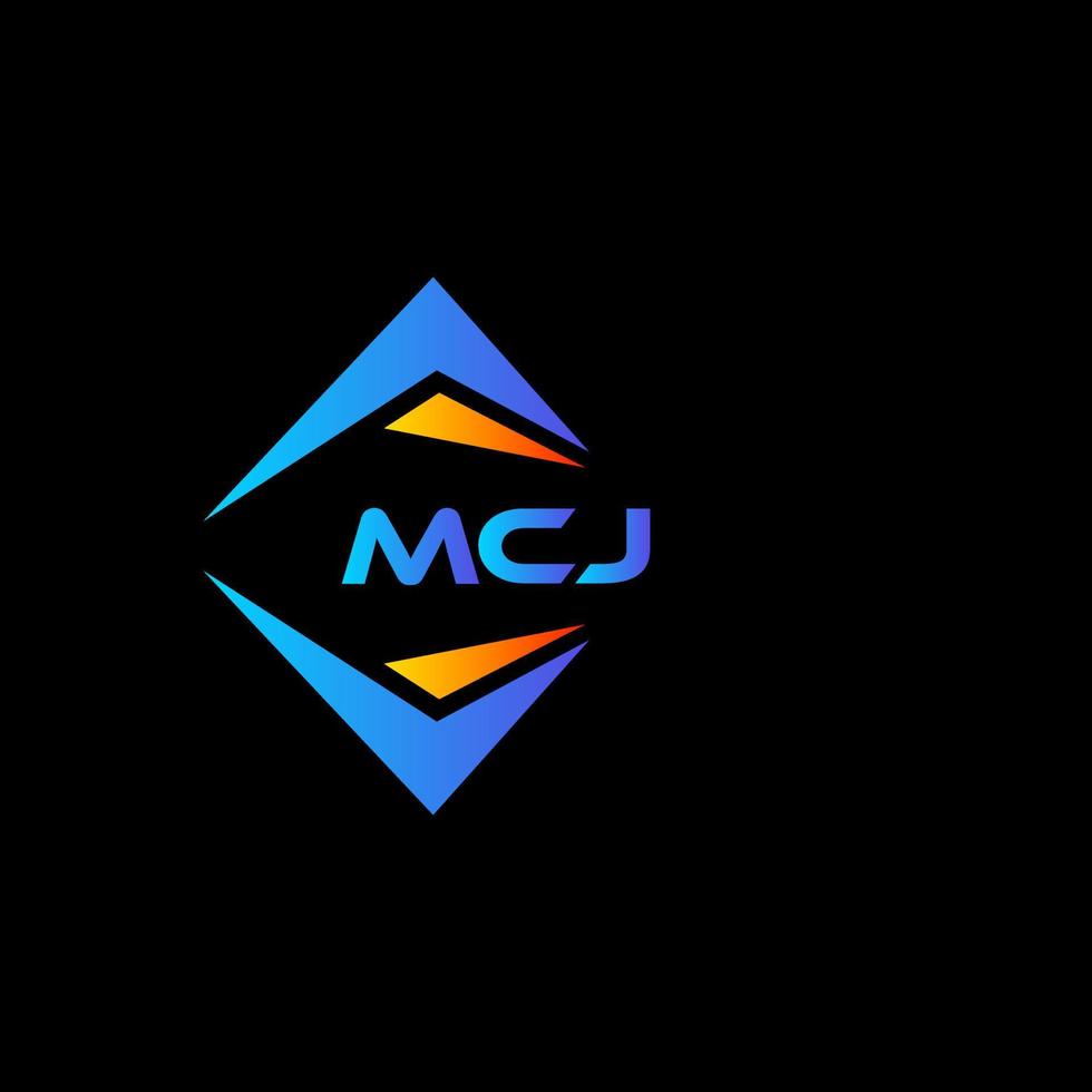 Diseño de logotipo de tecnología abstracta mcj sobre fondo negro. concepto de logotipo de letra ...