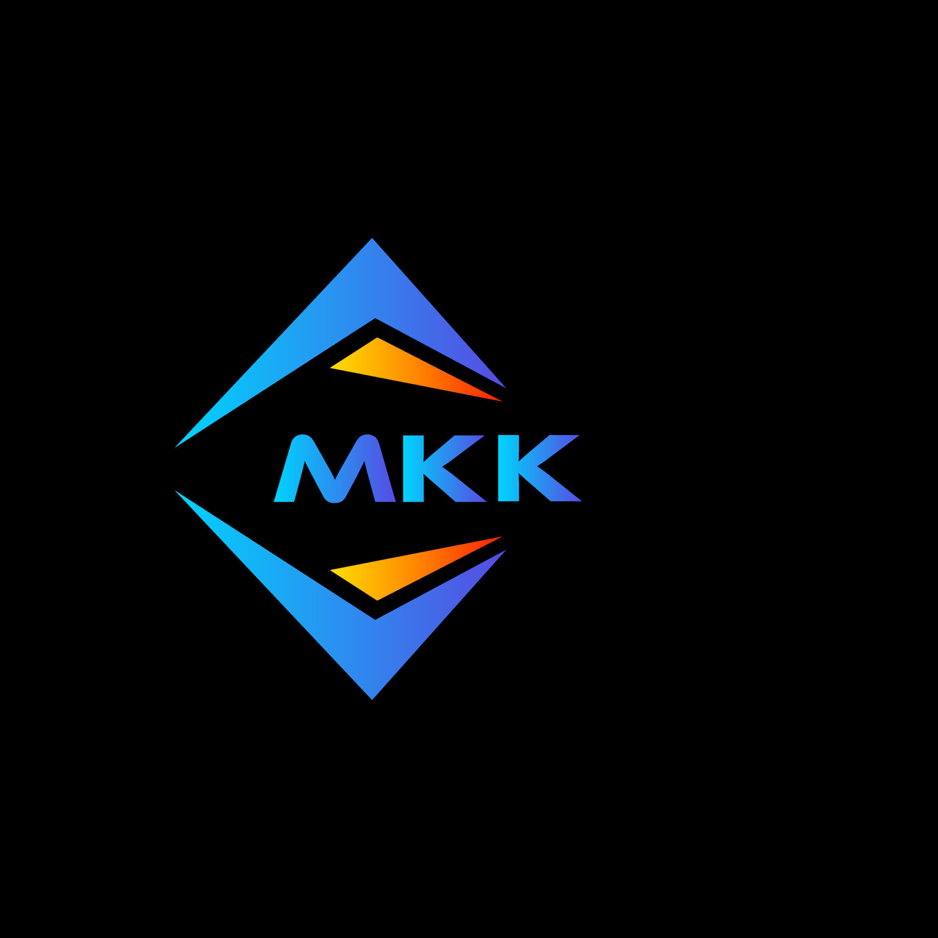 MKK abstract technology logo design on Black background. MKK creative initials letter logo ...