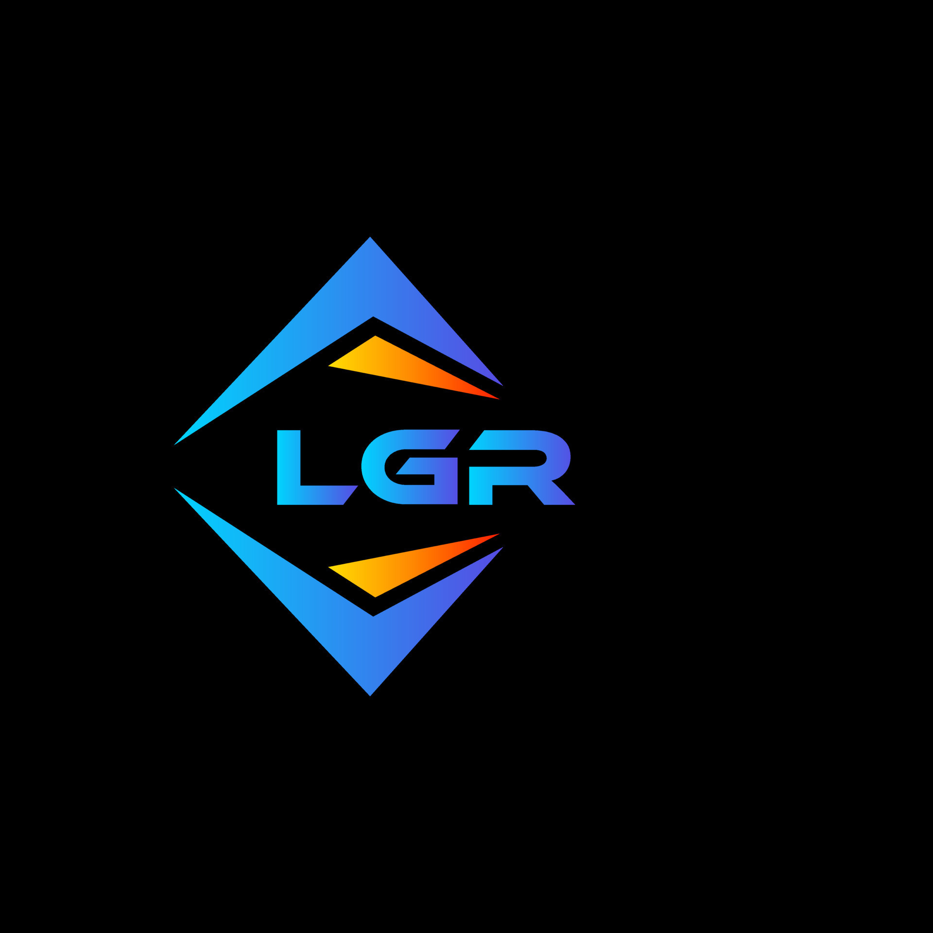 diseño de logotipo de tecnología abstracta lgr sobre fondo negro. concepto de logotipo de letra ...