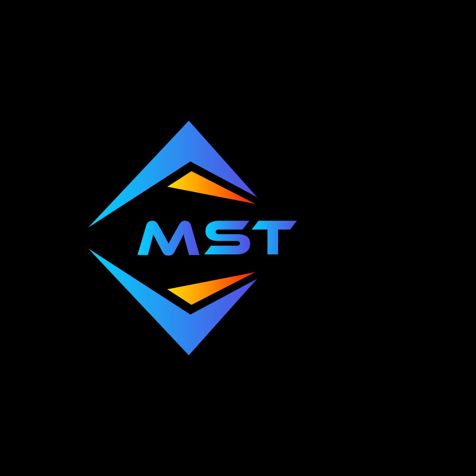 MST abstract technology logo design on Black background. MST creative initials letter logo ...