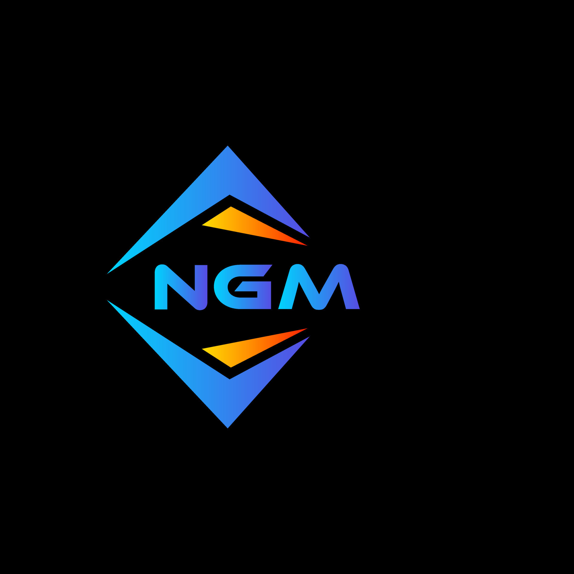 NGM abstract technology logo design on Black background. NGM creative initials letter logo ...