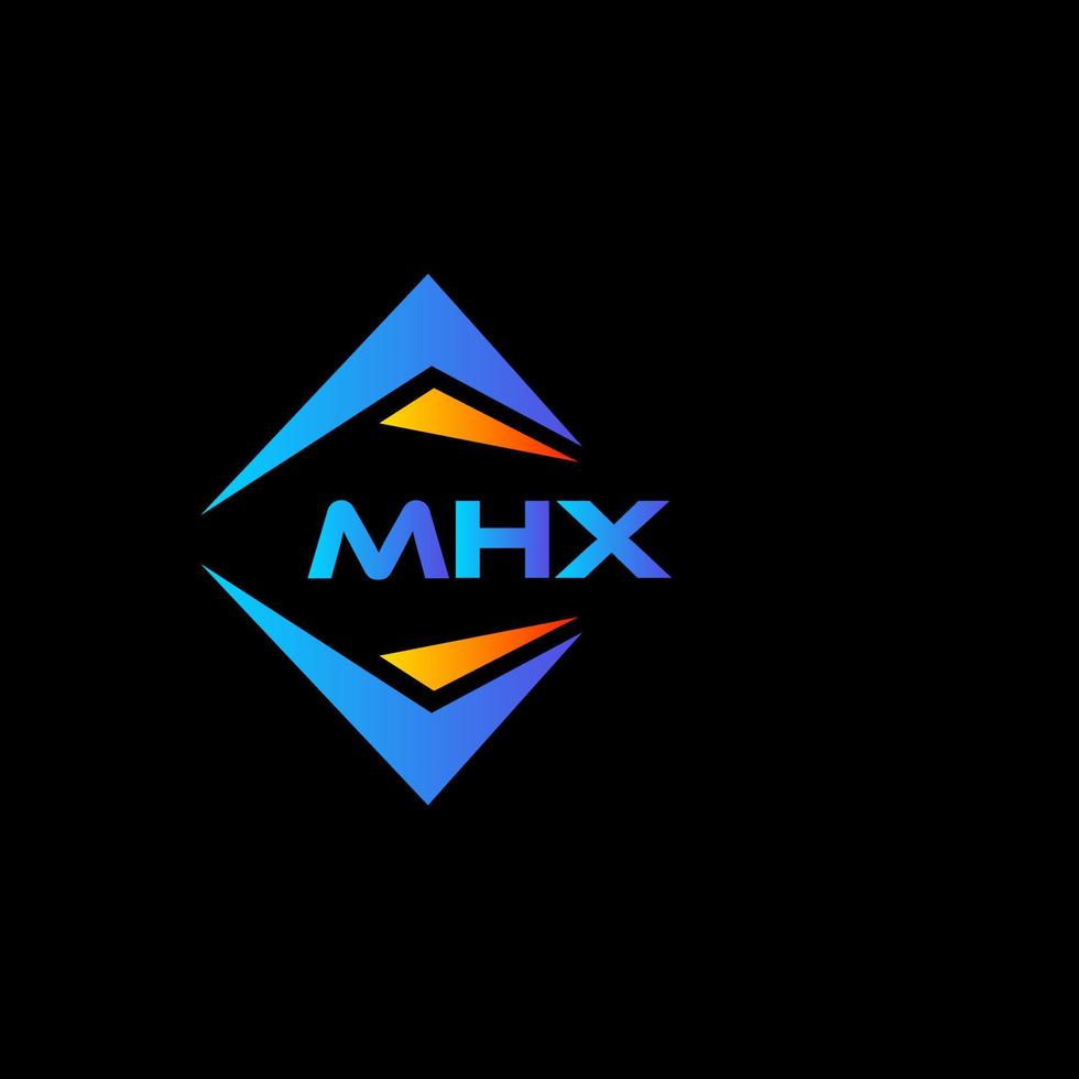 Diseño de logotipo de tecnología abstracta mhx sobre fondo negro. concepto de logotipo de letra ...
