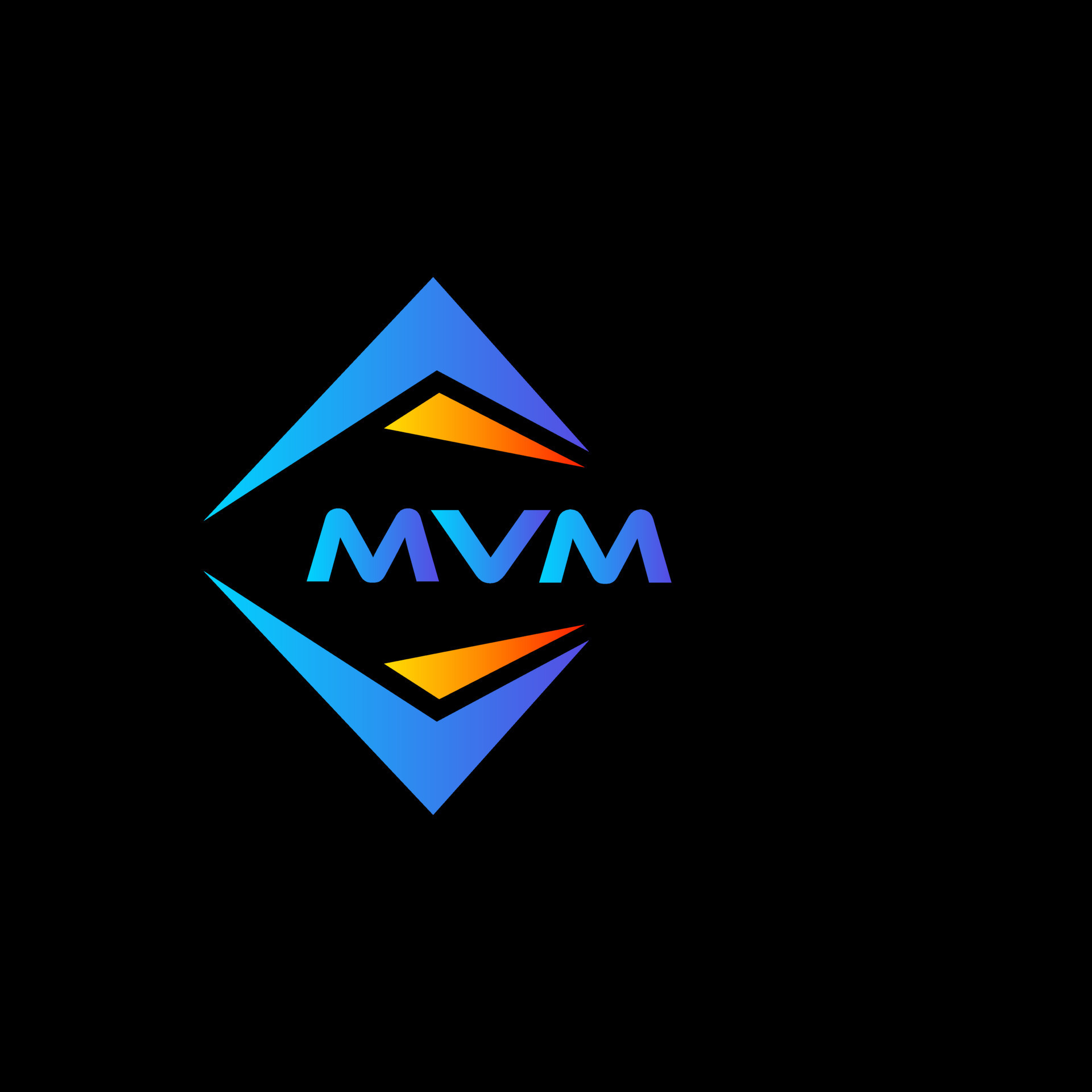 MVM abstract technology logo design on Black background. MVM creative initials letter logo ...