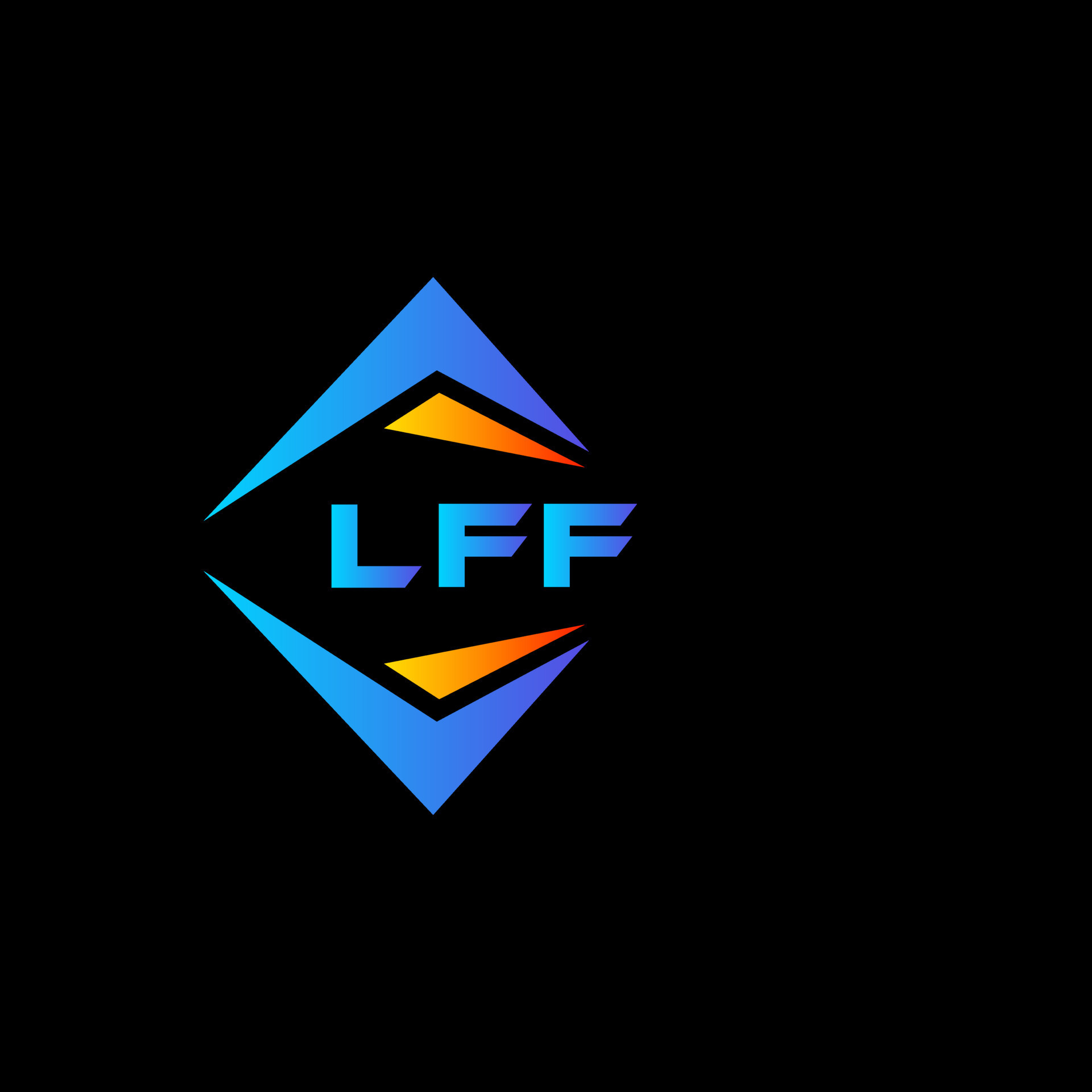 Diseño de logotipo de tecnología abstracta lff sobre fondo negro. Concepto de logotipo de letra ...