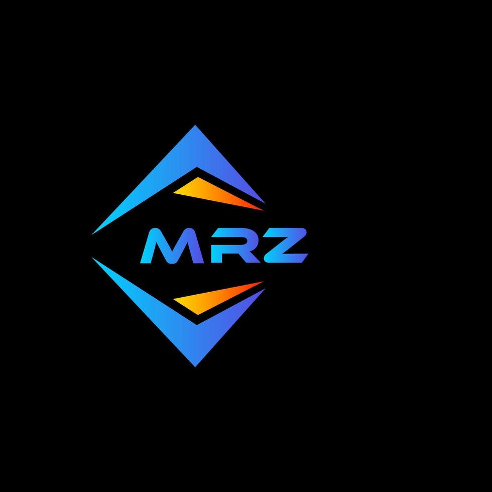 mrz diseño de logotipo de tecnología abstracta sobre fondo negro. concepto de logotipo de letra ...