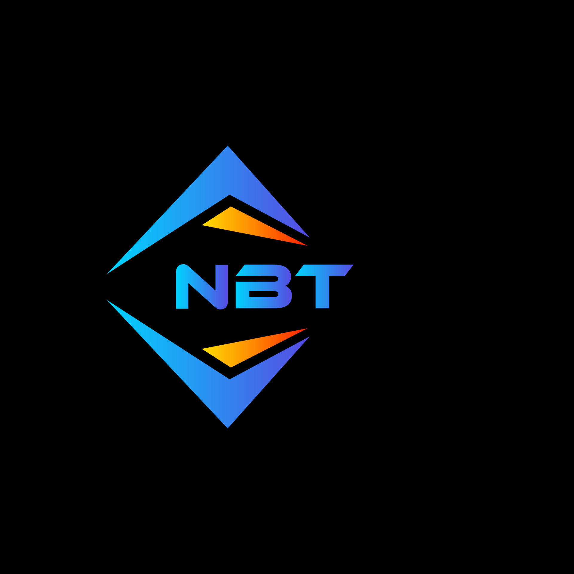 Diseño de logotipo de tecnología abstracta nbt sobre fondo negro. Concepto de logotipo de letra ...