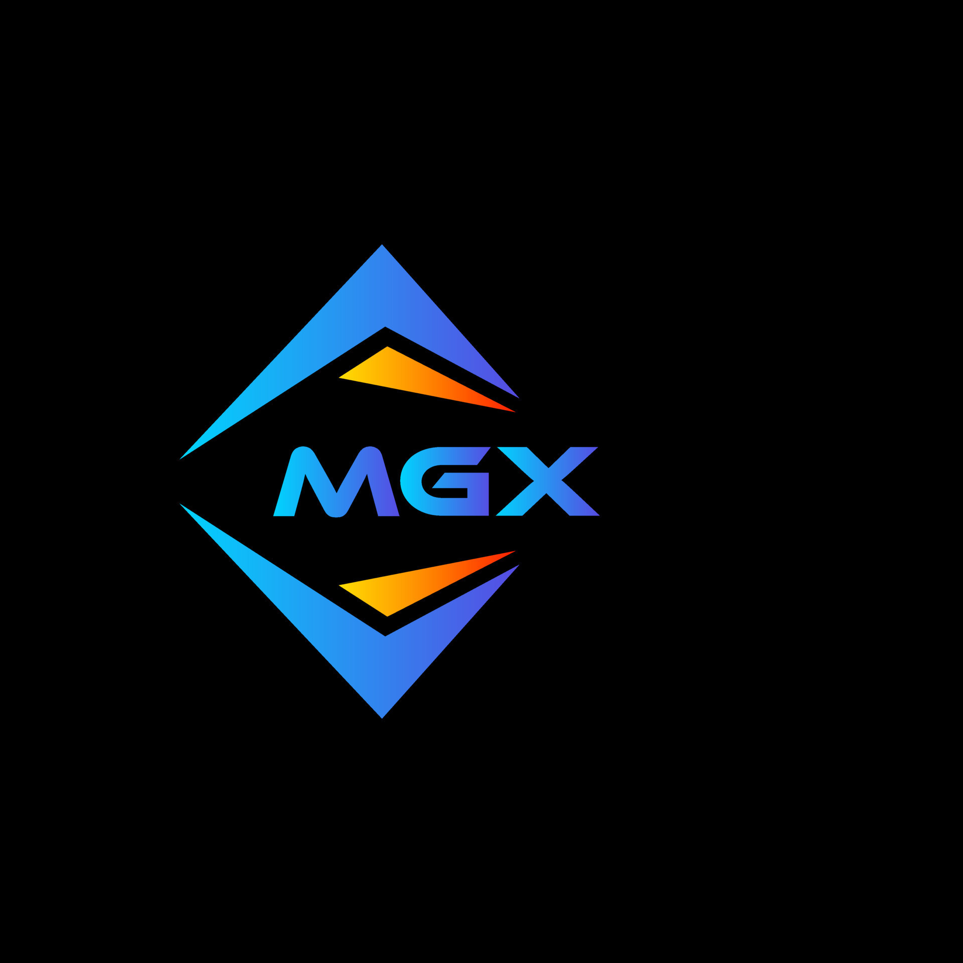 diseño de logotipo de tecnología abstracta mgx sobre fondo negro. concepto de logotipo de letra ...