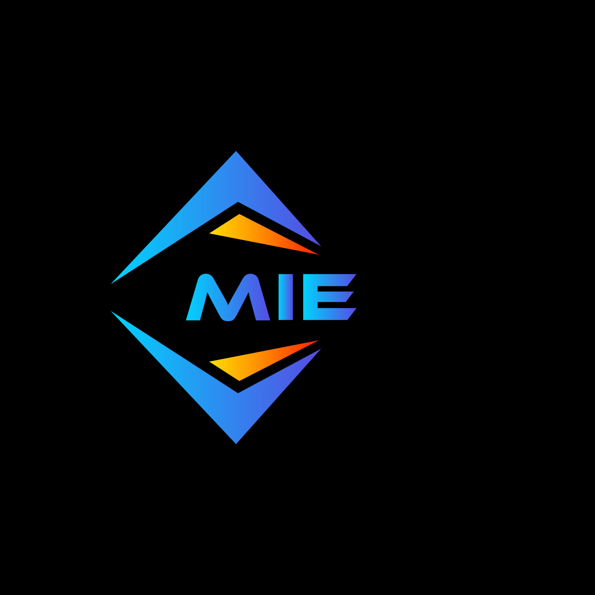 MIE abstract technology logo design on Black background. MIE creative ...