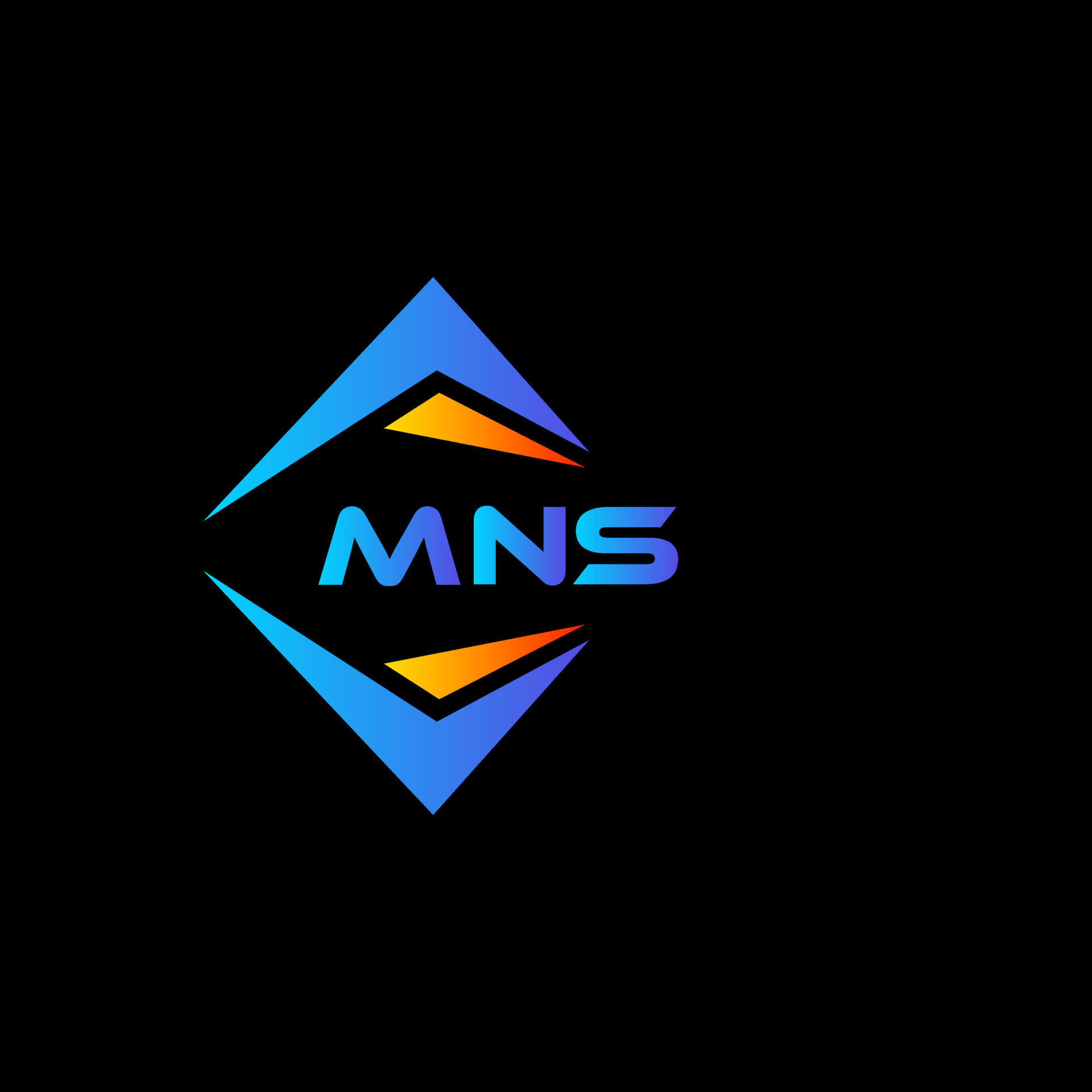 MNS abstract technology logo design on Black background. MNS creative initials letter logo ...