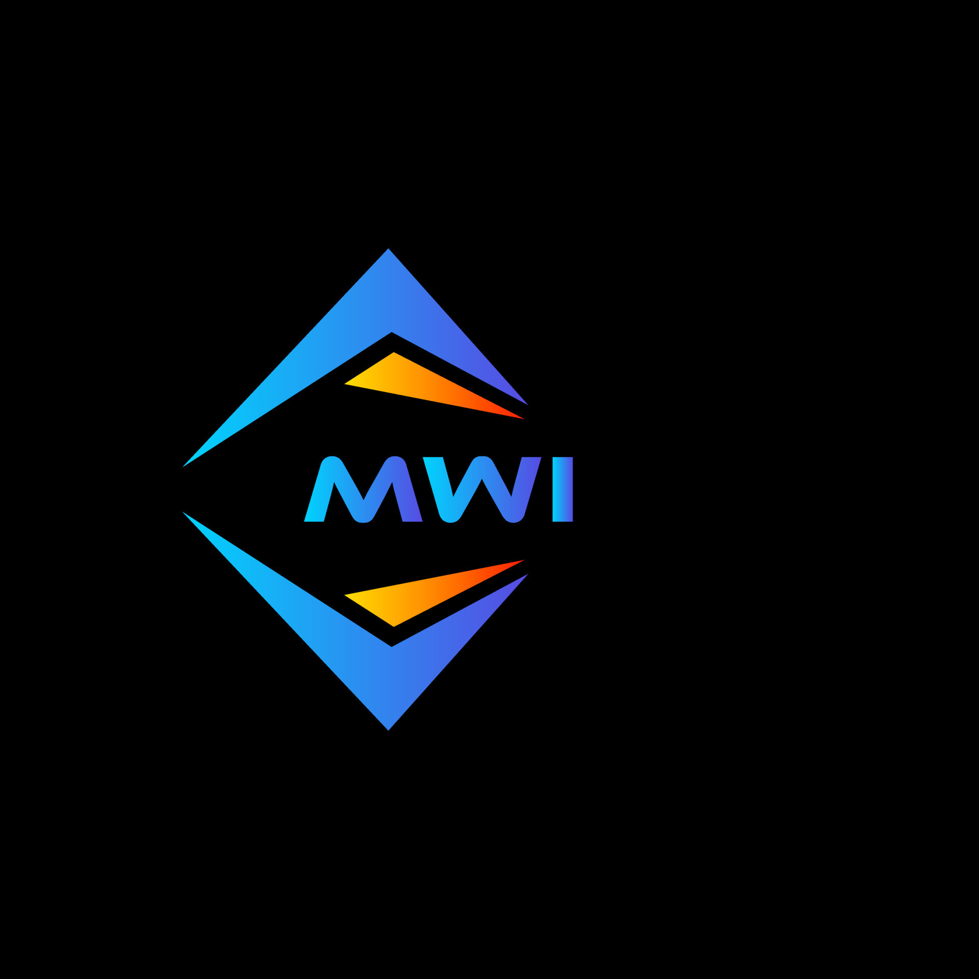 MWI abstract technology logo design on Black background. MWI creative initials letter logo ...