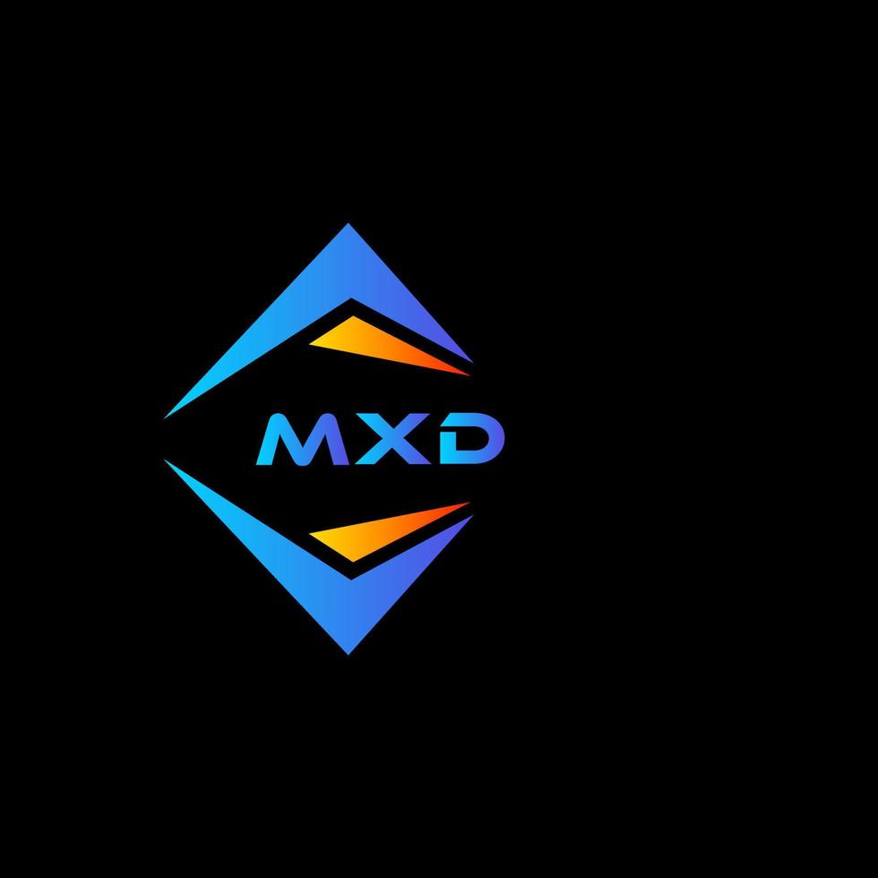 diseño de logotipo de tecnología abstracta mxd sobre fondo negro. concepto de logotipo de letra ...