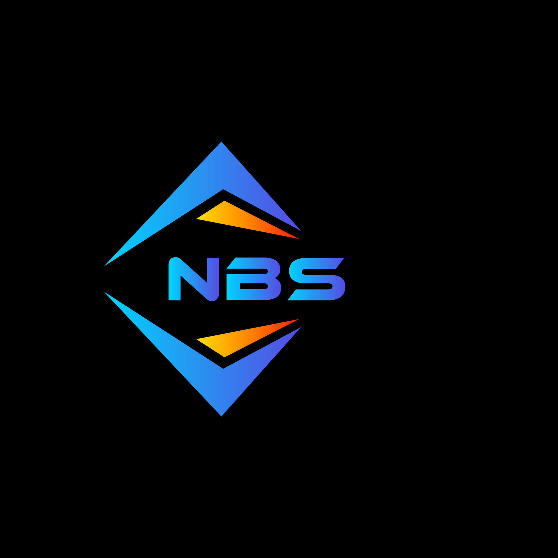 diseño de logotipo de tecnología abstracta nbs sobre fondo negro. concepto de logotipo de letra ...