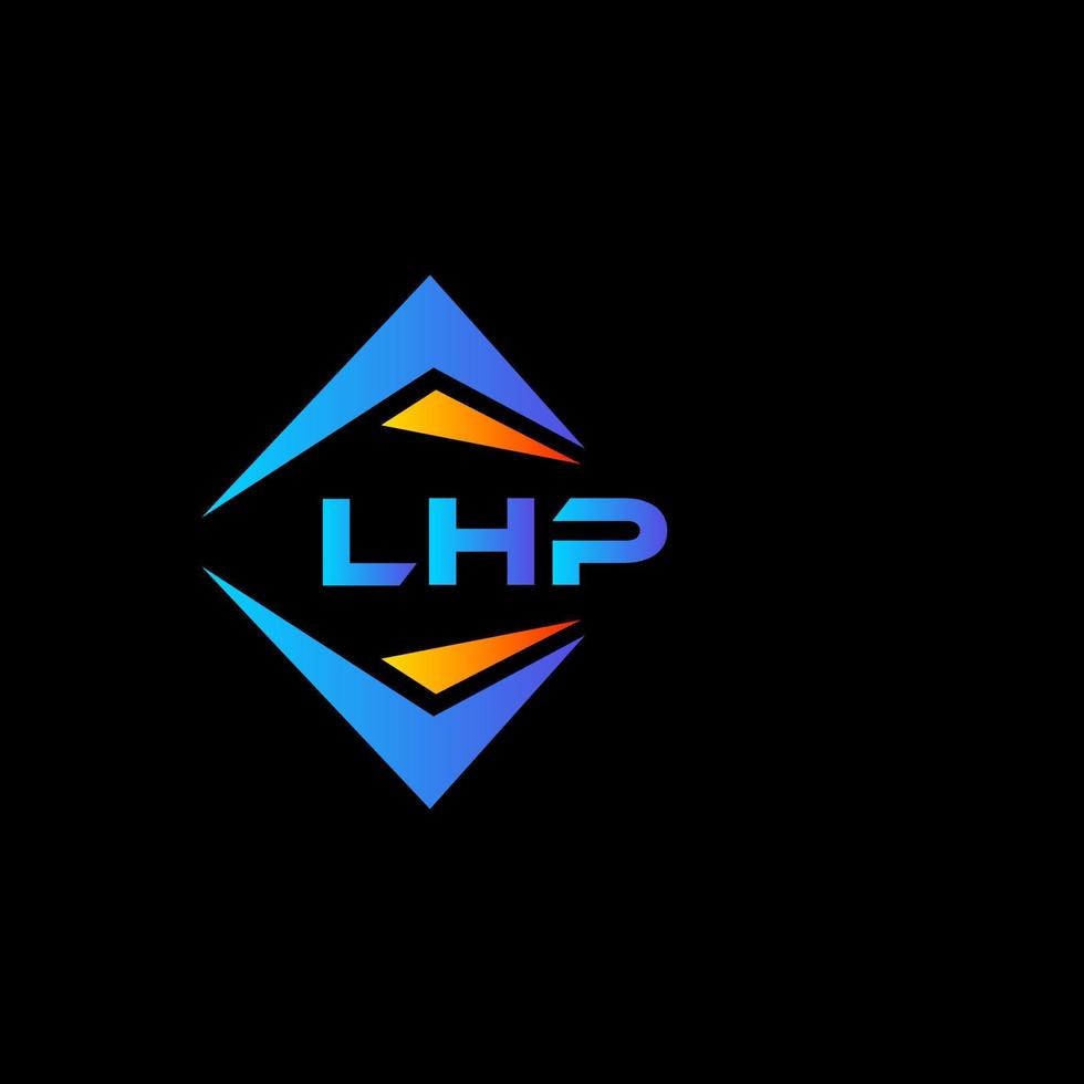 diseño de logotipo de tecnología abstracta lhp sobre fondo negro. Concepto de logotipo de letra ...