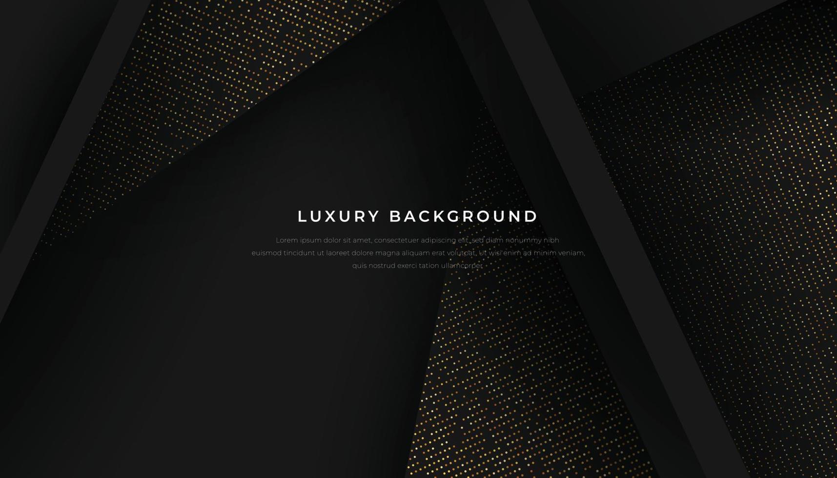 Dark Abstract Overlap Layers Background With Golden Glitters Luxury And Elegant Geometric Shape