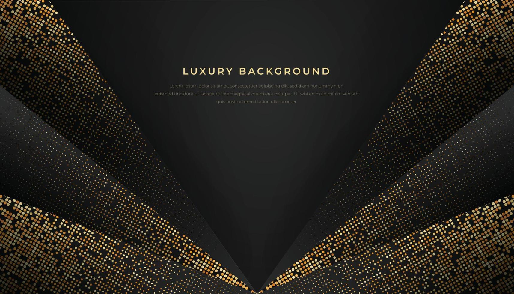 Dark Abstract Overlap Layers Background With Golden Glitters Luxury