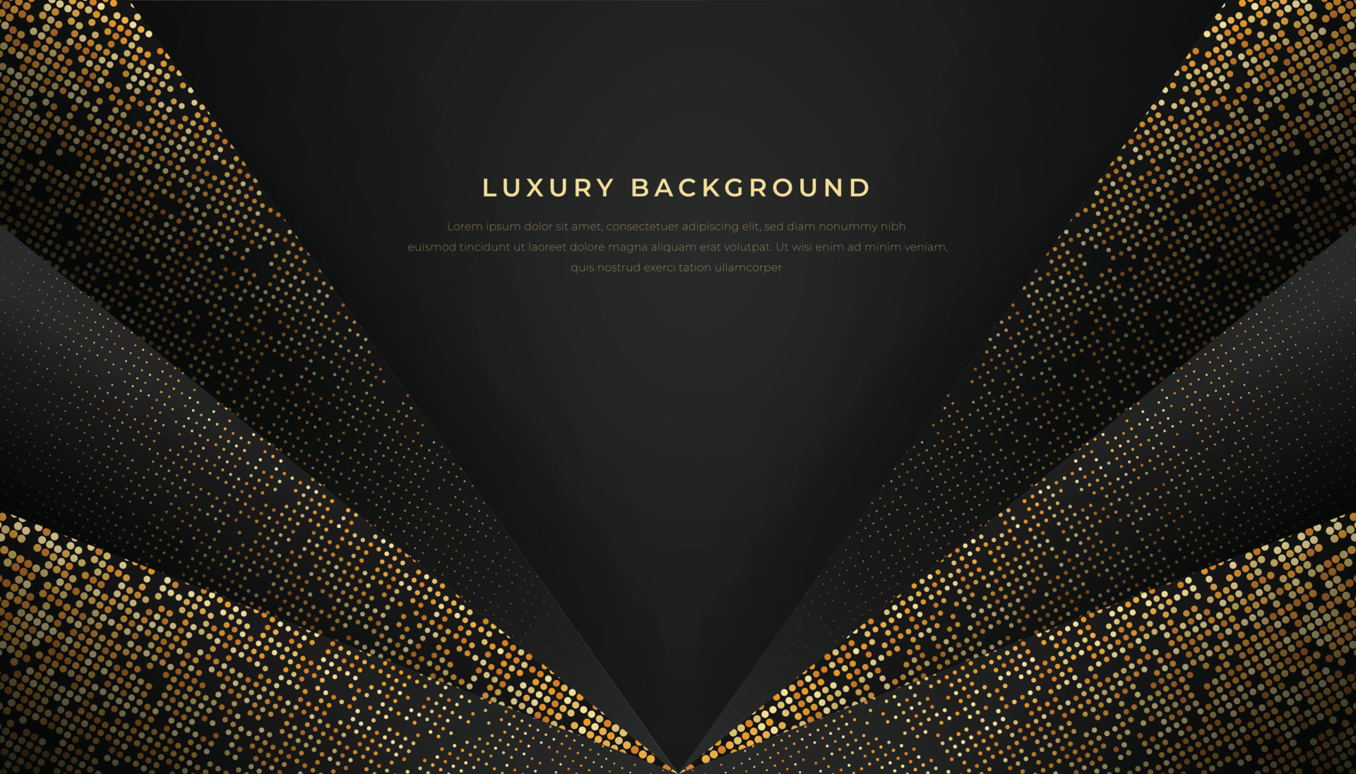 Dark Abstract Overlap Layers Background With Golden Glitters Luxury